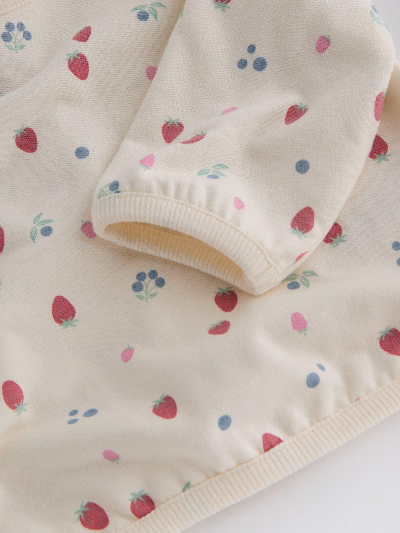 The Very Collection Fruit Print 2 Piece Top and Joggers Set - Cream | Very