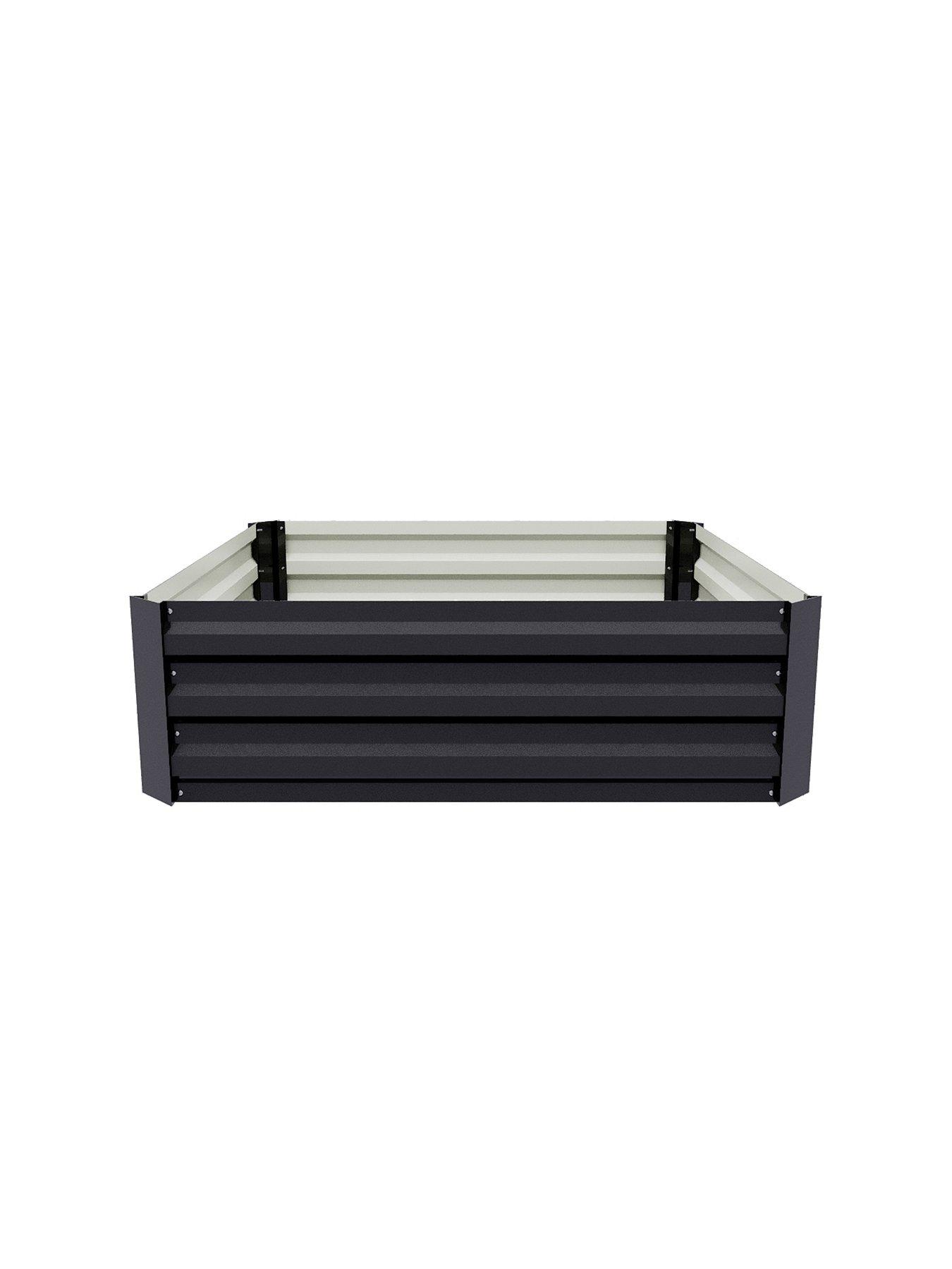 Living and Home Square Raised Garden Bed Black 100cm W x 100cm D | Very