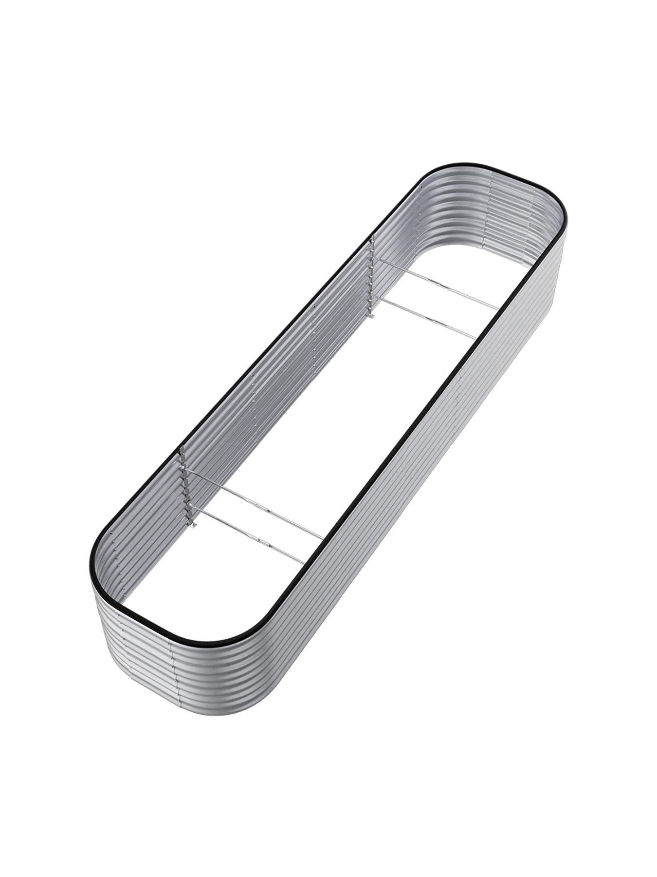 Living and Home Oval Raised Garden Bed with Plant Support D 80 x L 320 ...