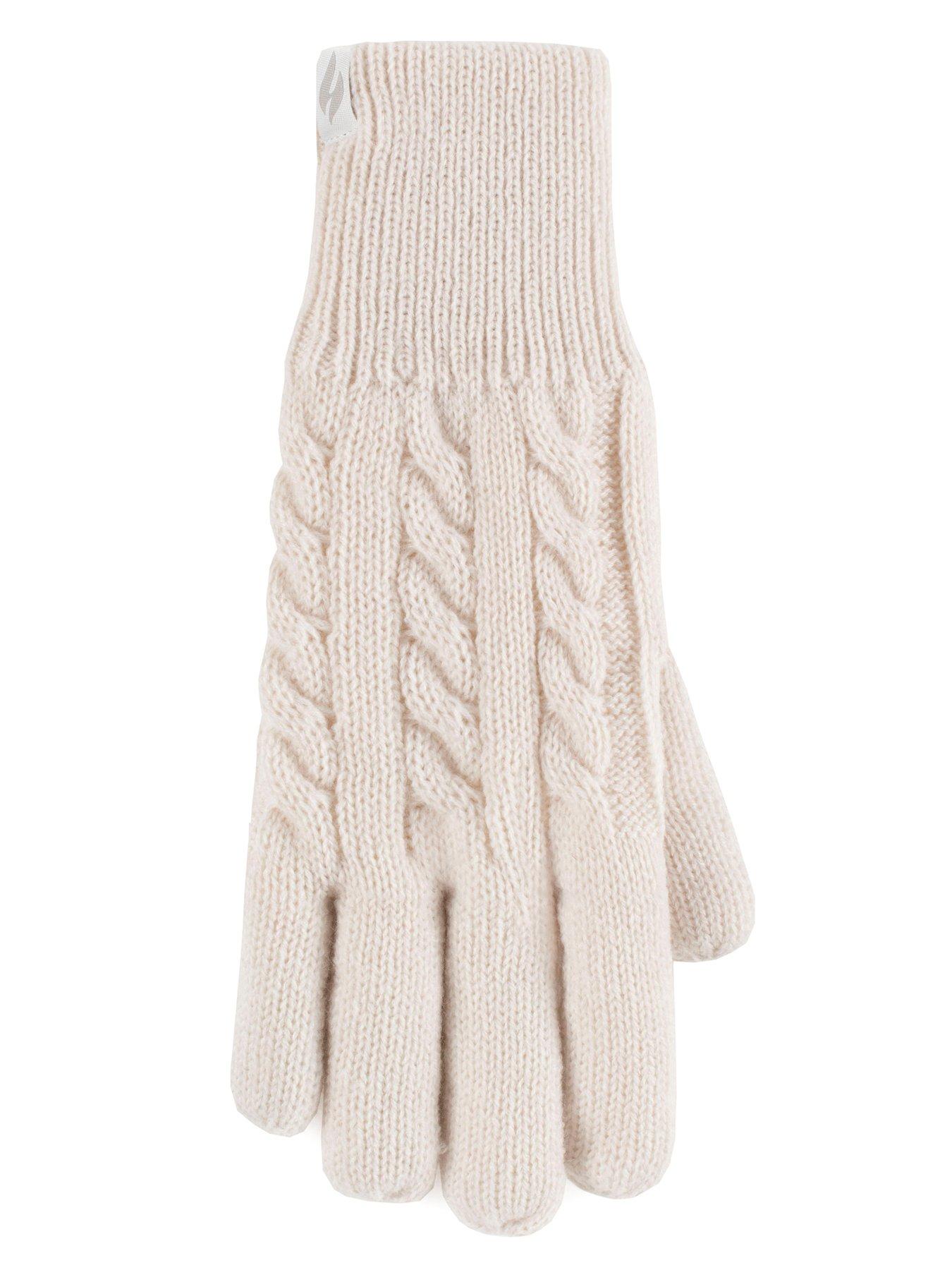 Heat Holders Willow Cable Thermal Gloves - Beige | Very