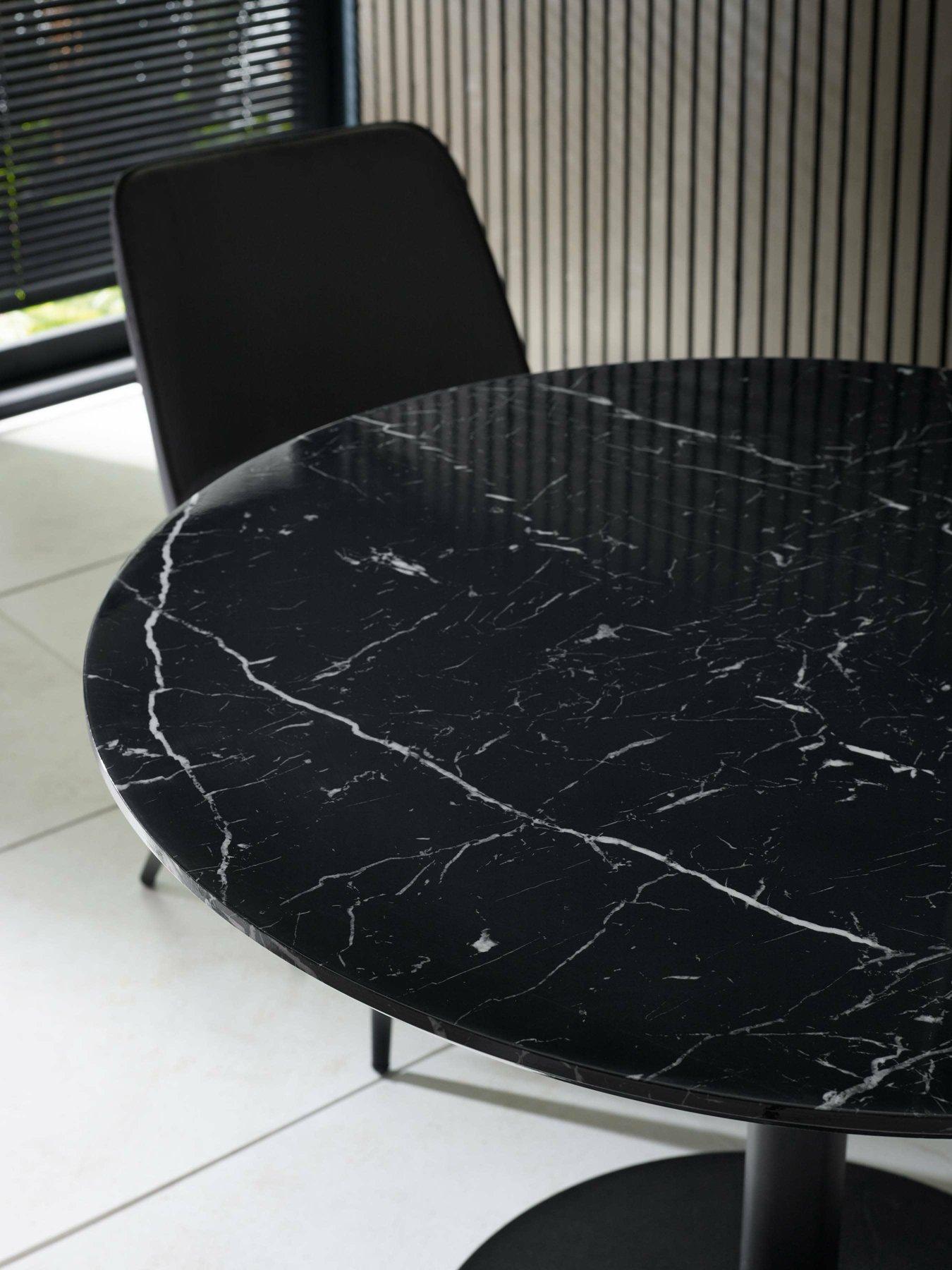 Julian Bowen Luca Round Dining Table - Black Marble | Very