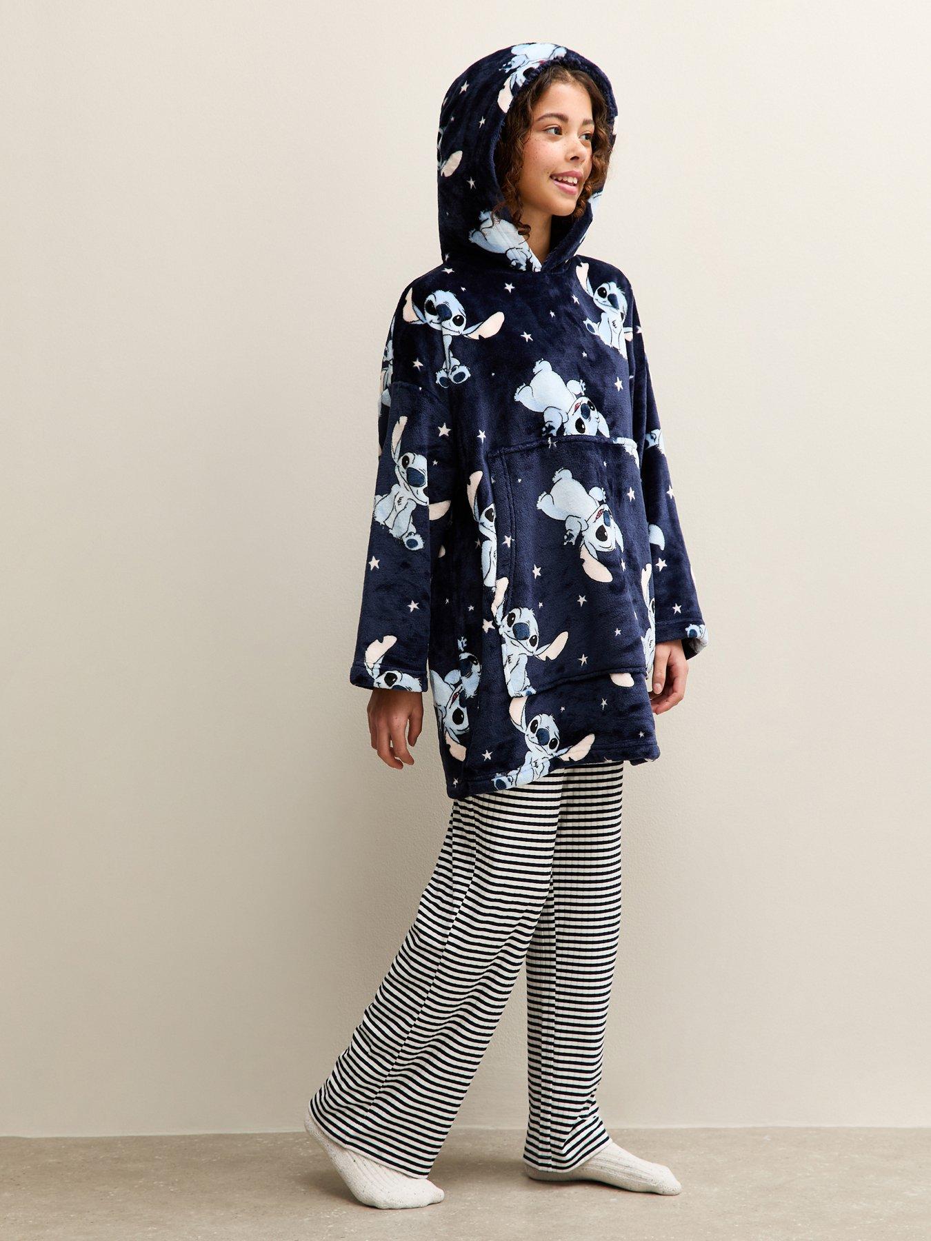 New Look 915 Girls Lilo & Stitch Oversized Fleece Hoodie - Blue | Very