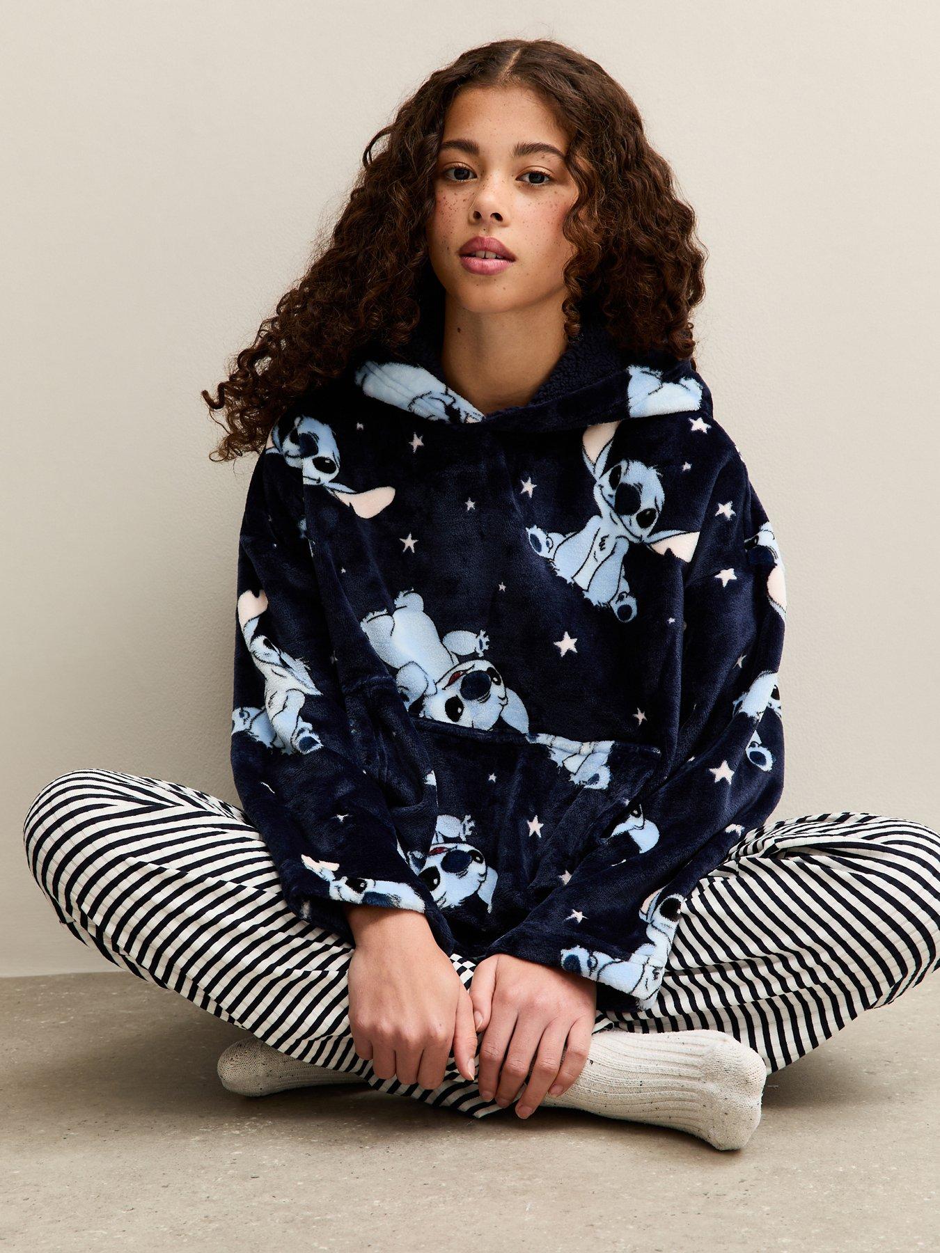 New Look 915 Girls Lilo & Stitch Oversized Fleece Hoodie - Blue | Very