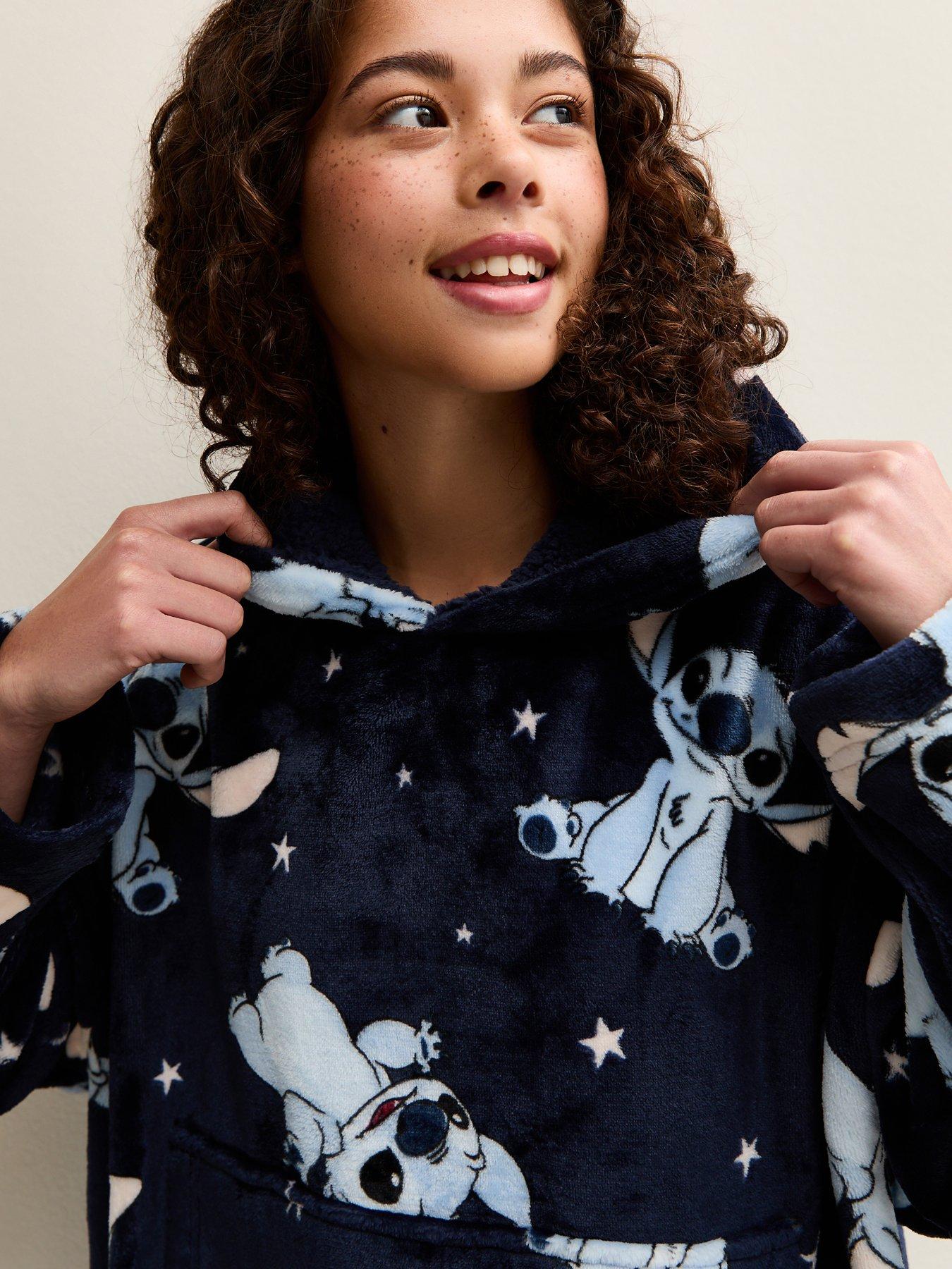 New Look 915 Girls Lilo & Stitch Oversized Fleece Hoodie - Blue | Very
