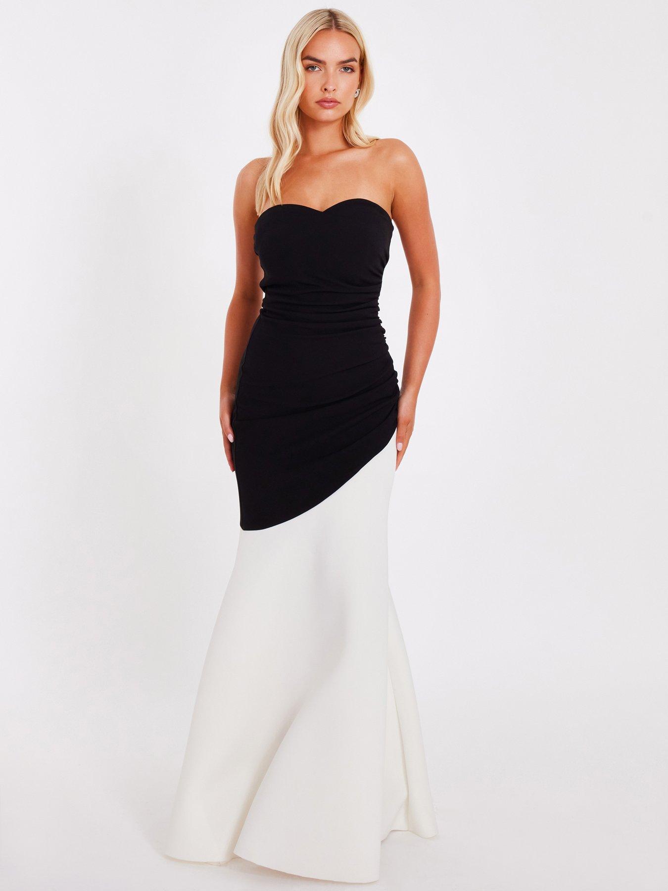 Quiz Black Contrast Maxi Dress | Very