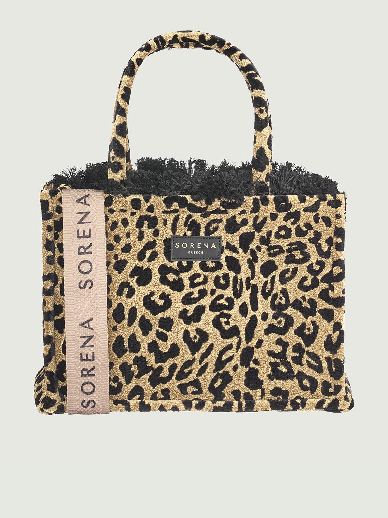 Sorena Leopard Velvet Medium Tote Bag - Brown | Very