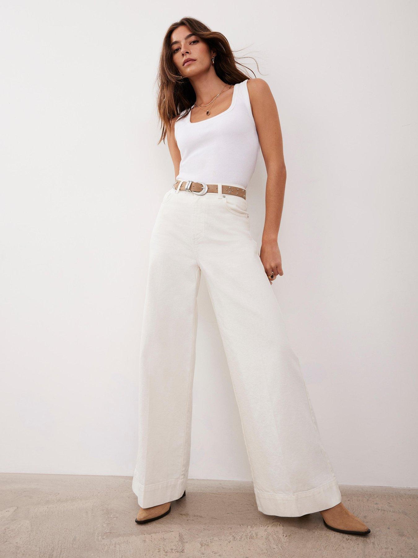 Women | Wide Leg Jeans | White | high | Very