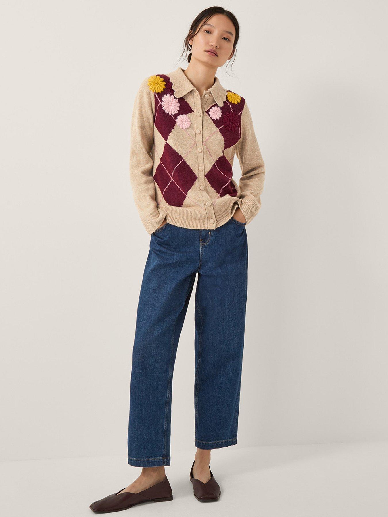Monsoon Ami Argyle Cardigan - Natural | Very