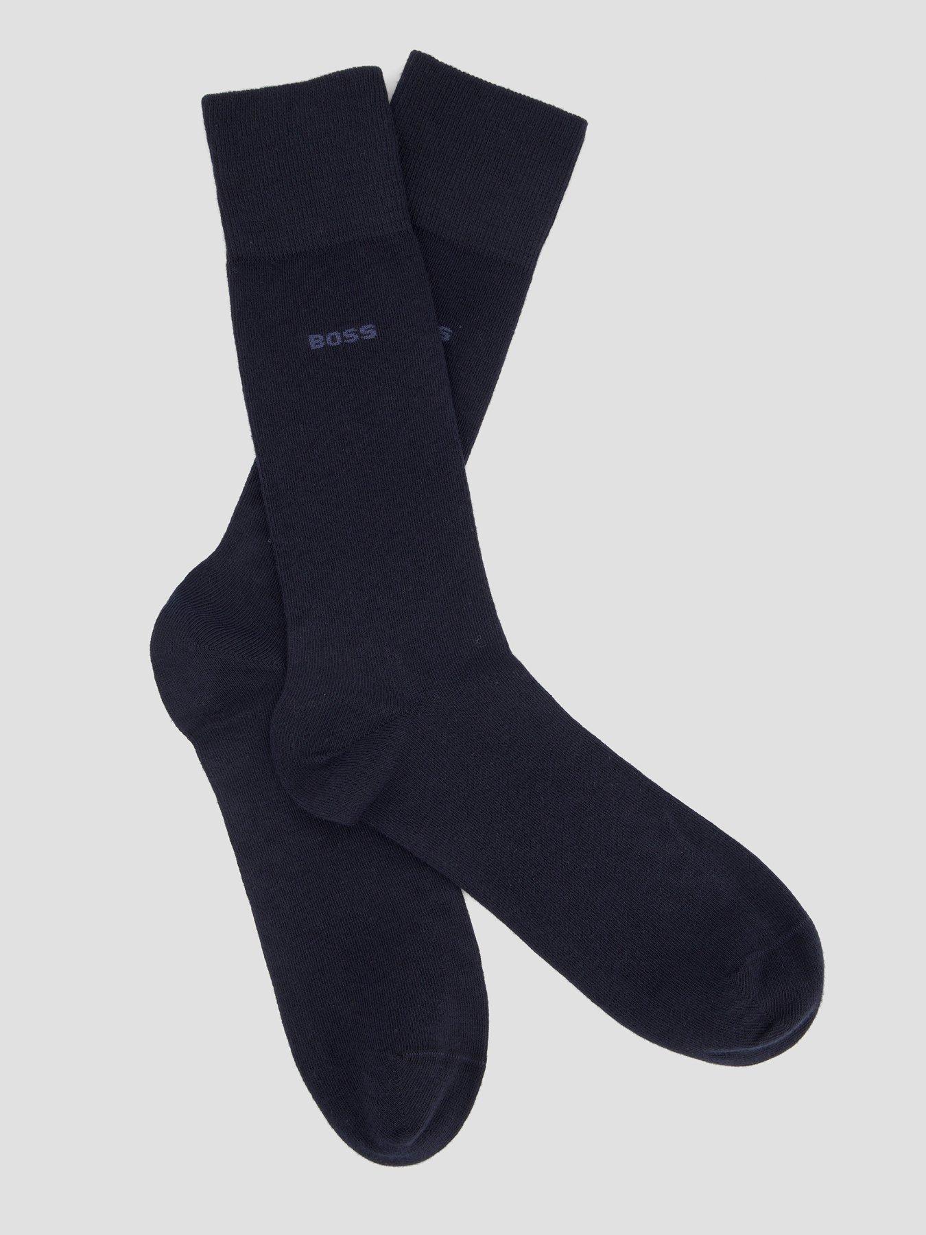 BOSS Bodywear 5 Pack Logo Crew Socks - Navy | Very