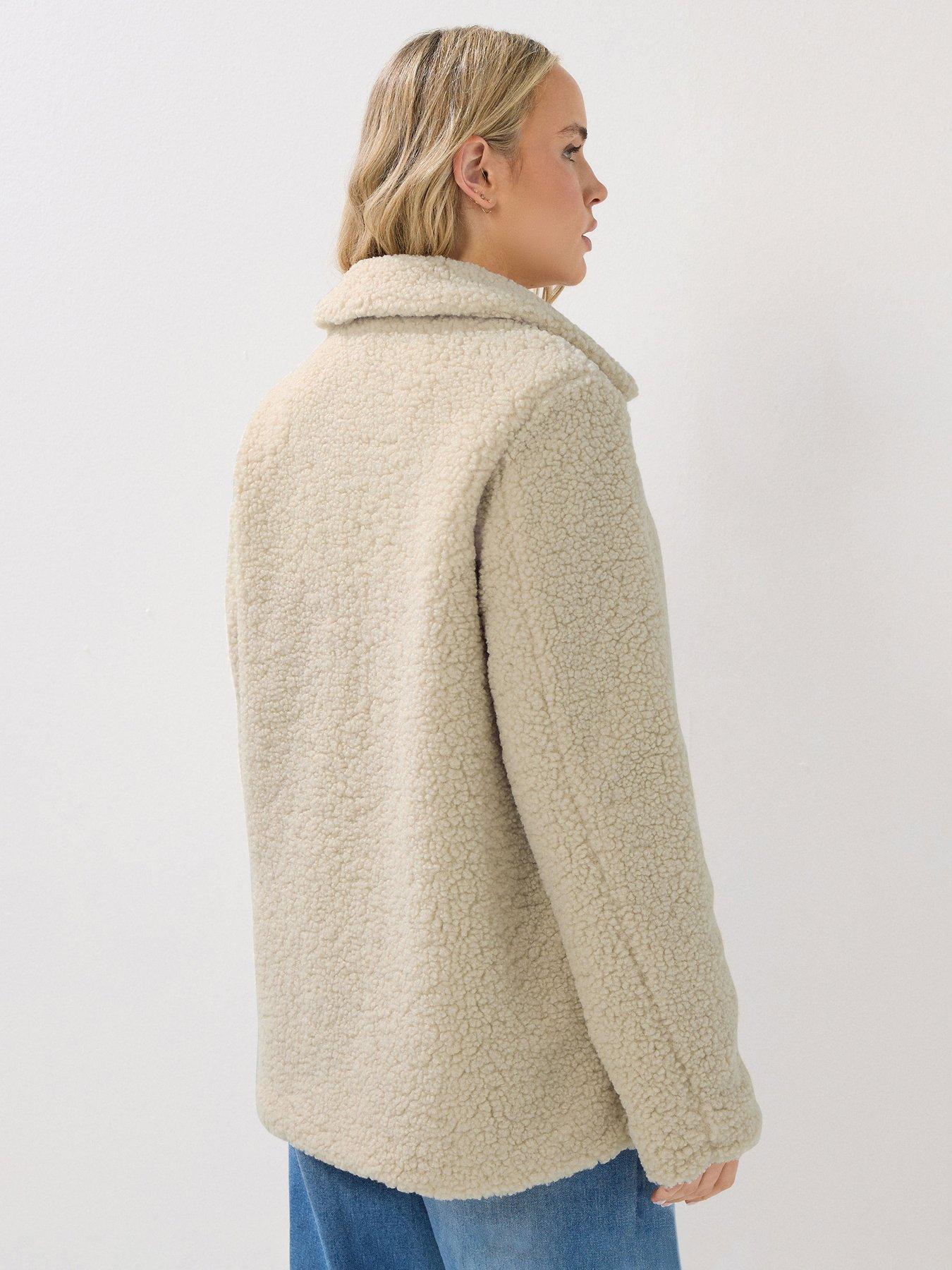 Long Tall Sally Borg Button Through Jacket - Ivory | Very