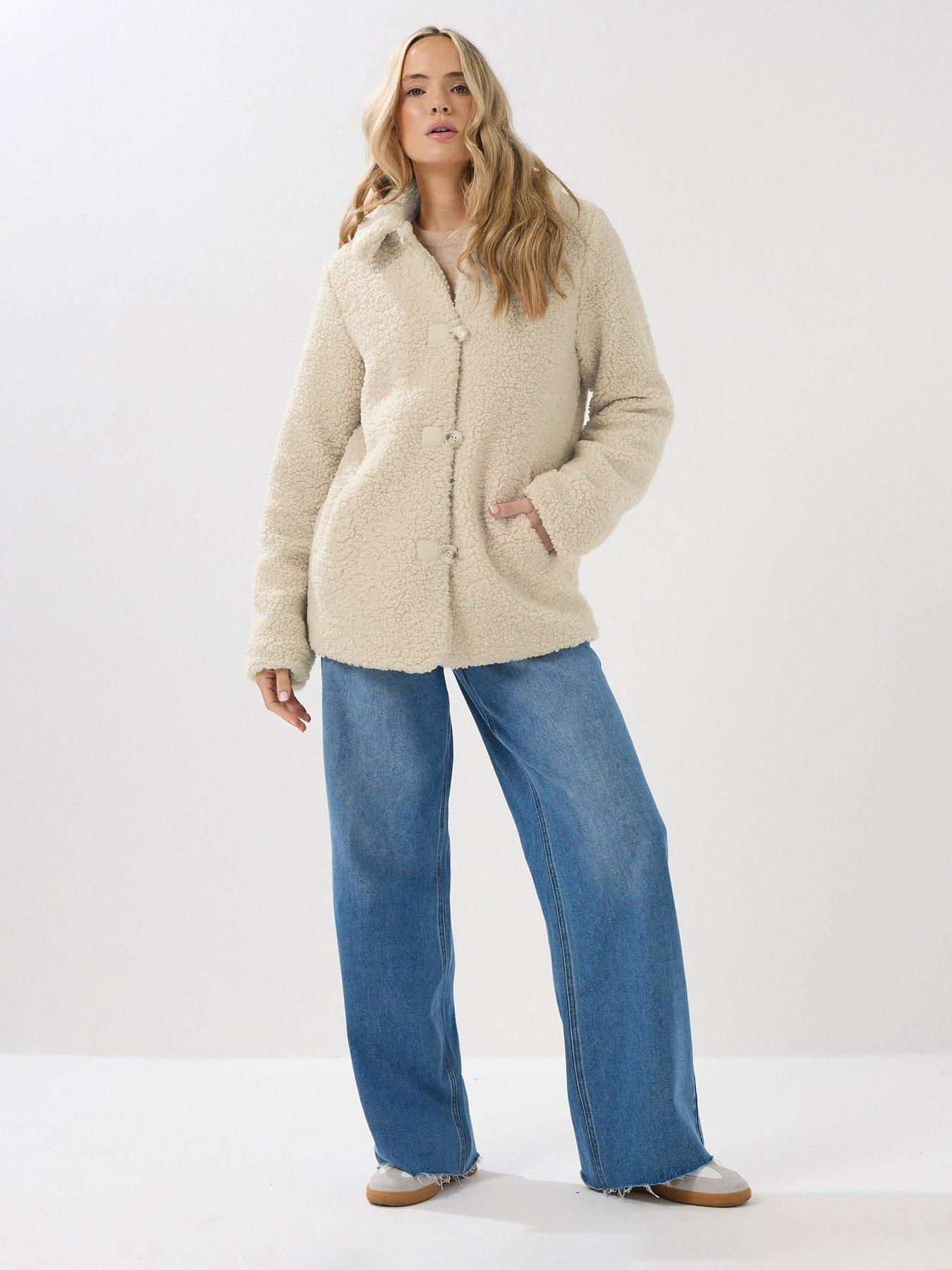 Long Tall Sally Borg Button Through Jacket - Ivory | Very