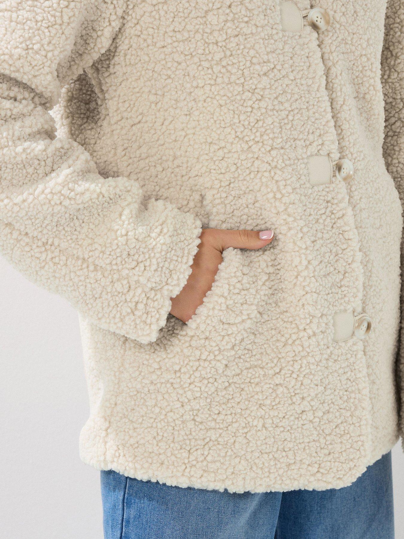 Long Tall Sally Borg Button Through Jacket - Ivory | Very