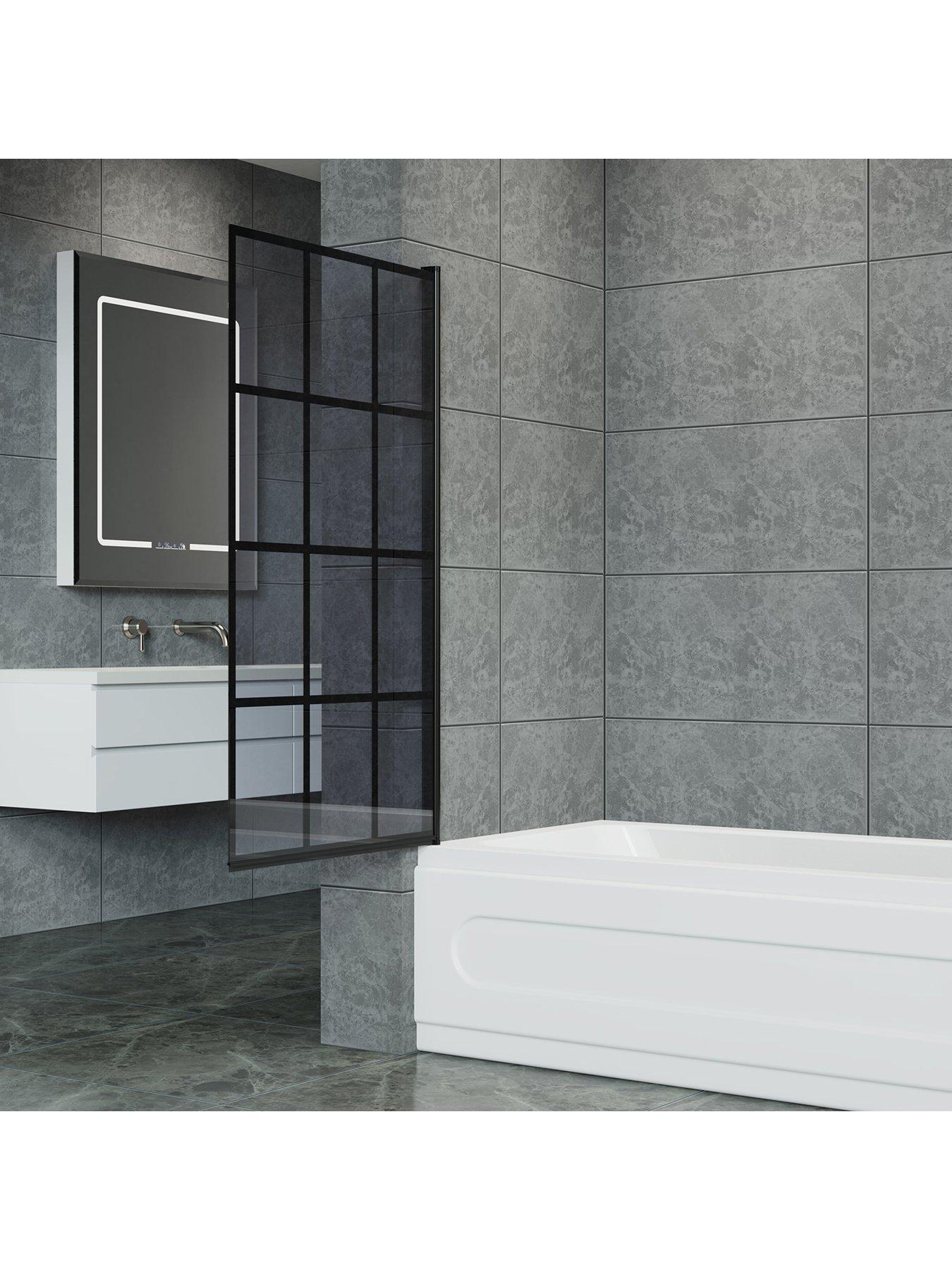 Living and Home 12-panel 4mm Thick Glass Shower Screen Door For Wet-dry ...