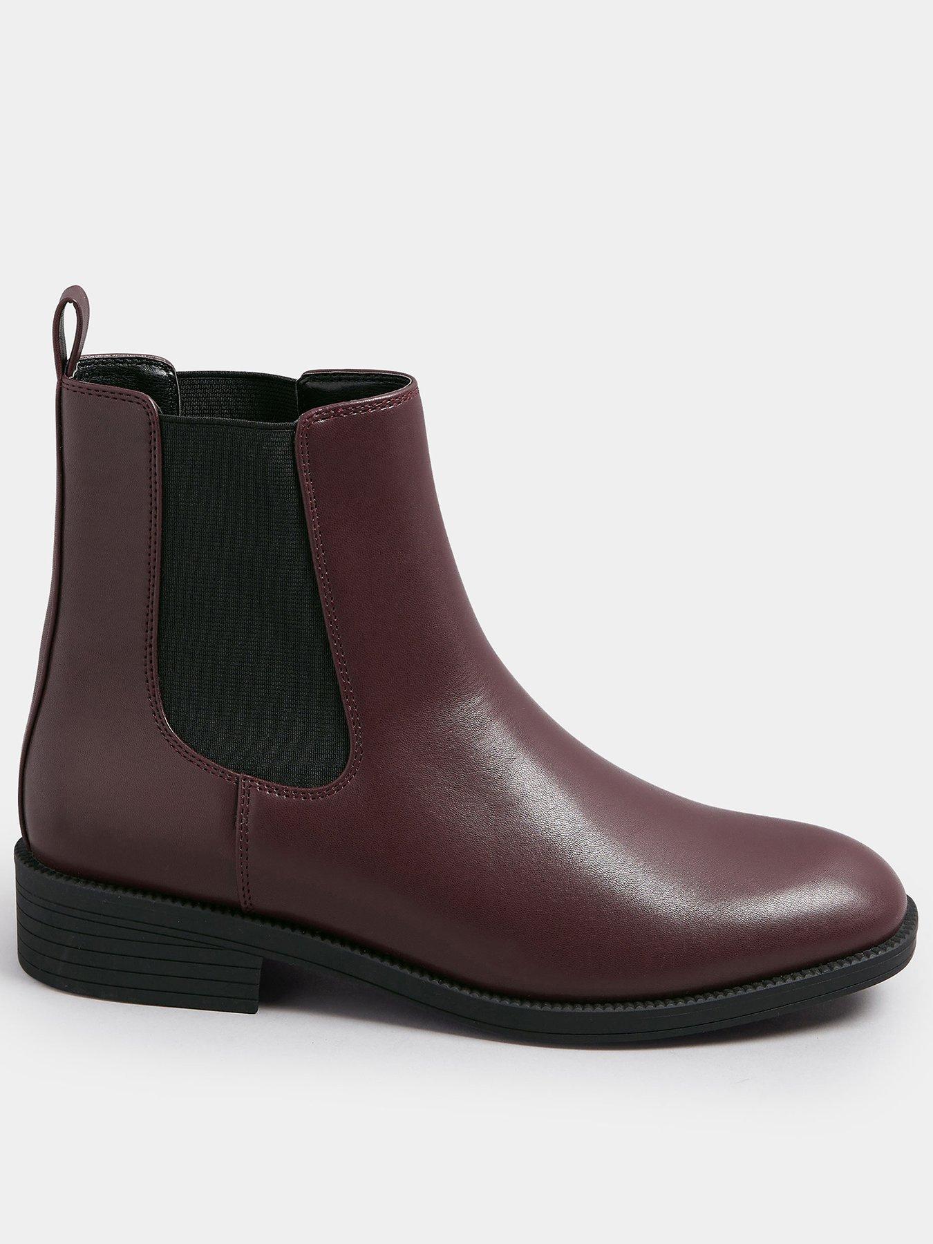 Yours Extra Wide Fit Ankle Chelsea Boot - Red | Very