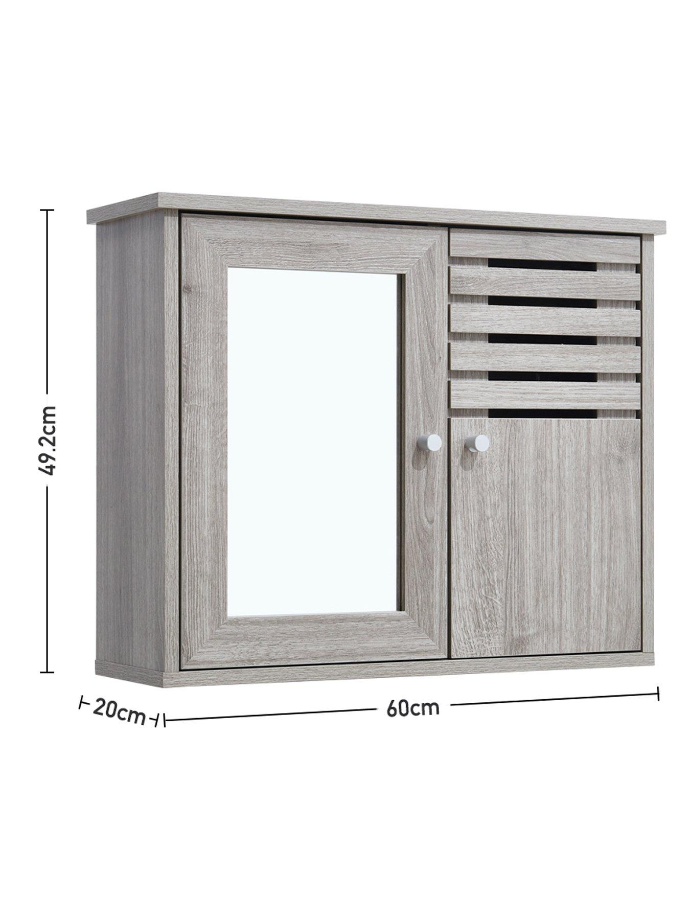 Living and Home Wooden Waterproof Wall-Mounted Bathroom Cabinet 600 x ...