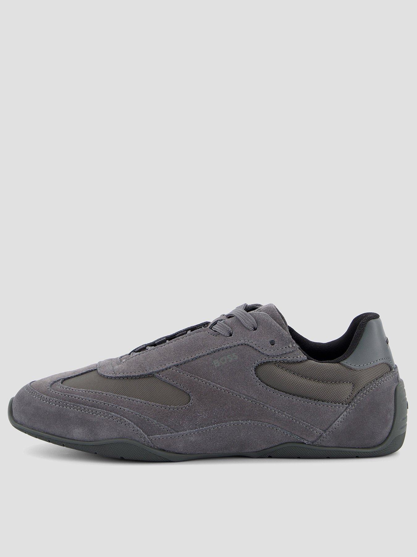 BOSS Jaylen Low Profile Suede Trainers - Grey | Very