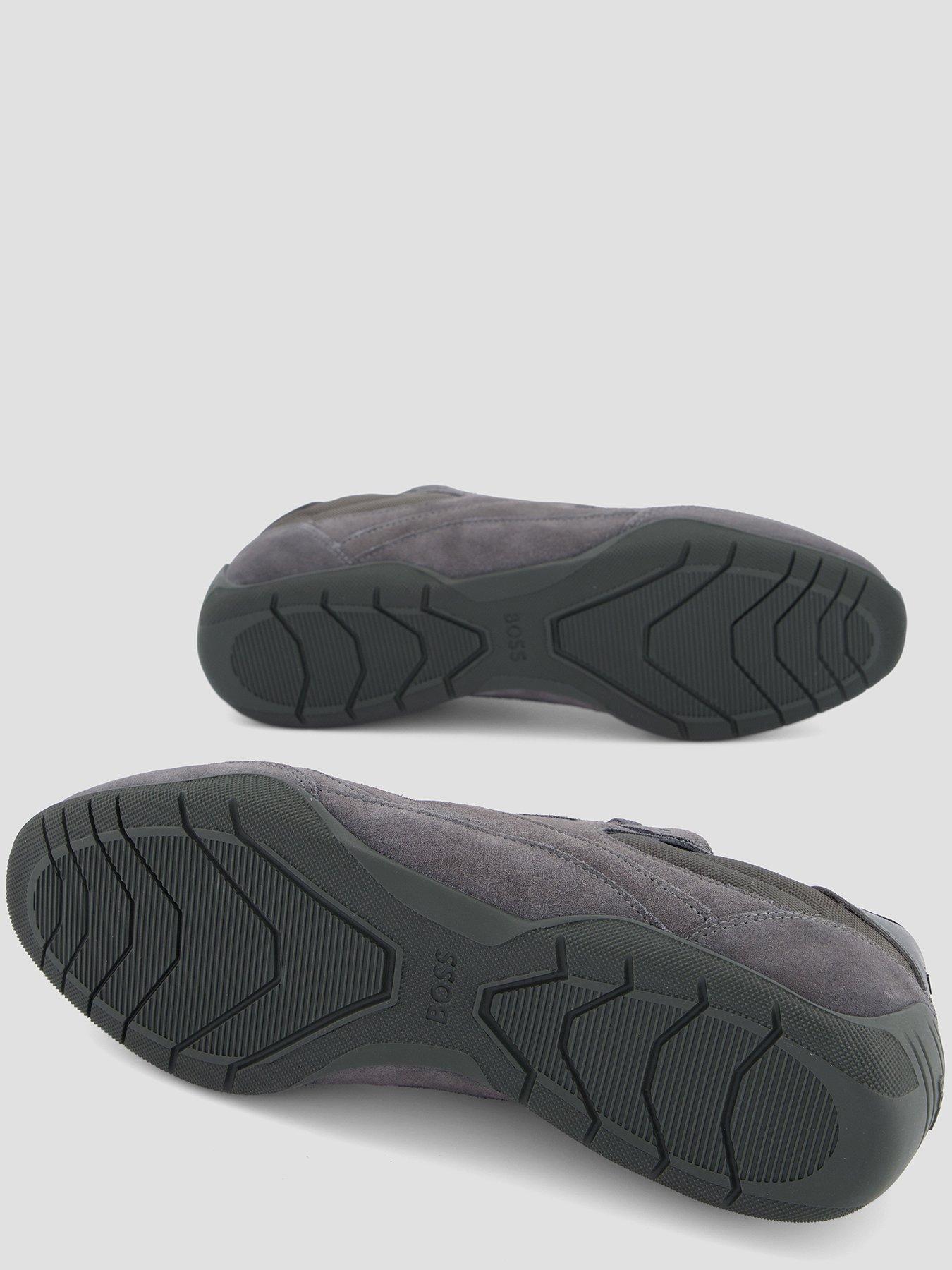 BOSS Jaylen Low Profile Suede Trainers - Grey | Very