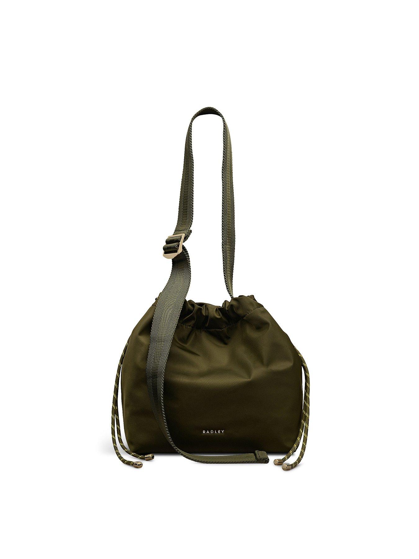 Radley Eden Row Small Nylon Crossbody Drawstring Bag - Khaki | Very