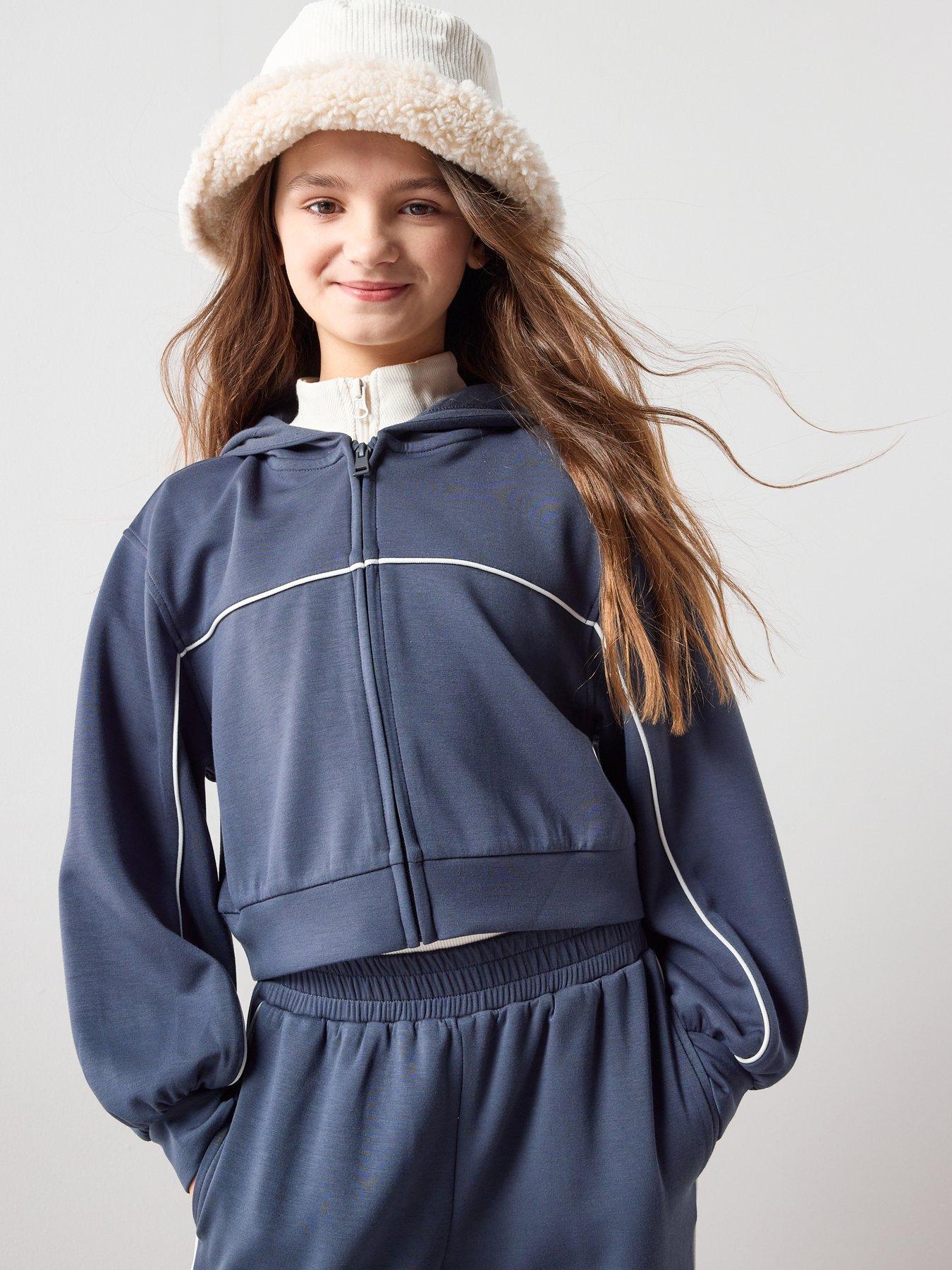 The Very Collection Girls Set With Zip Up Hoodie & Wide Leg Trousers ...