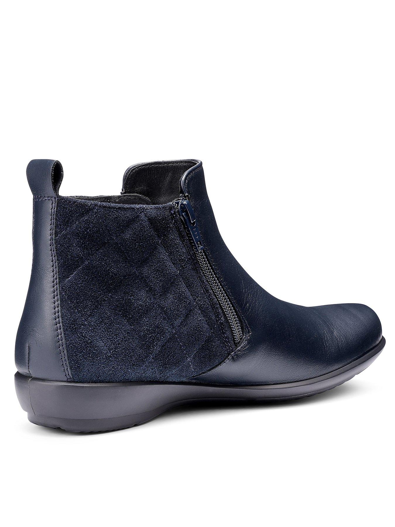 Hotter Winchester Leather Zip Ankle Boot - Navy | Very