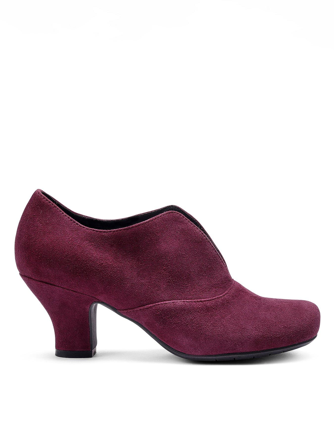 Hotter Waltz Suede Boot - Maroon | Very