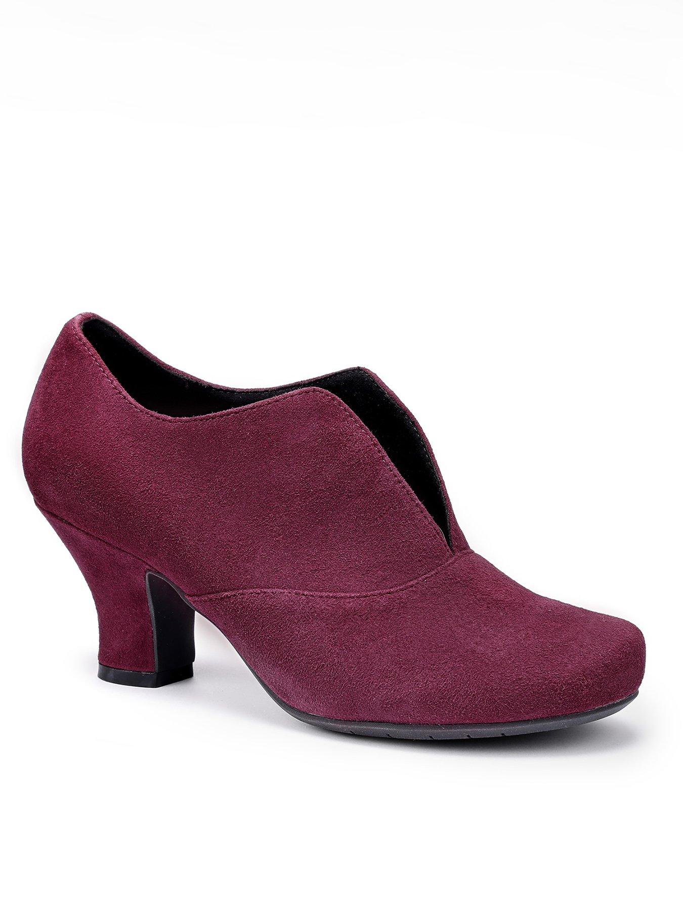 Hotter Waltz Suede Boot - Maroon | Very