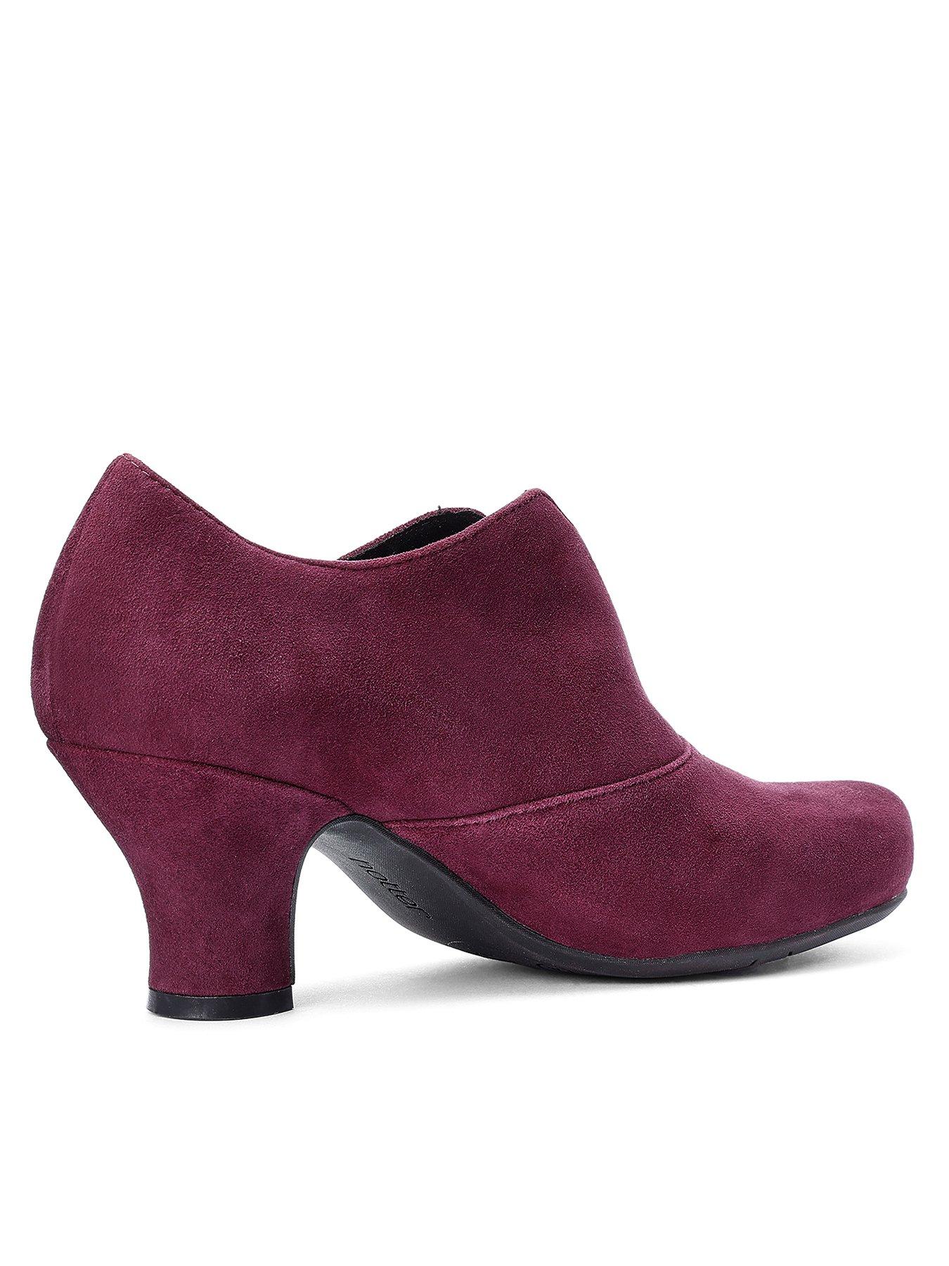 Hotter Waltz Suede Boot - Maroon | Very