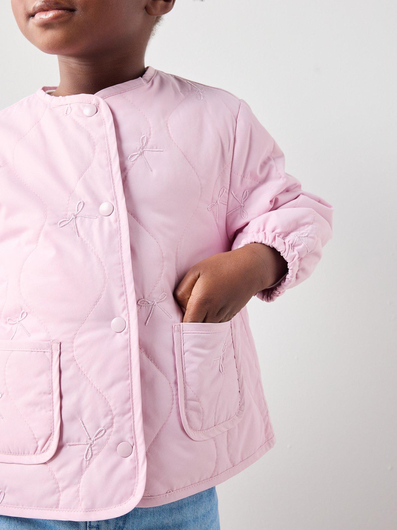The Very Collection Girls Quilted Embroidered Jacket - Purple | Very