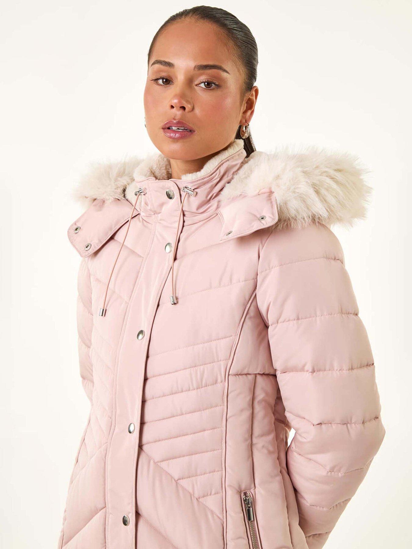 Roman Petite Longline Padded Puffer Coat - Light Pink | Very