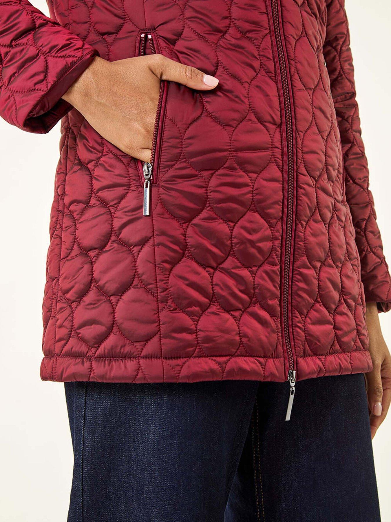 Roman Hooded Quilted Puffer Coat - Red | Very