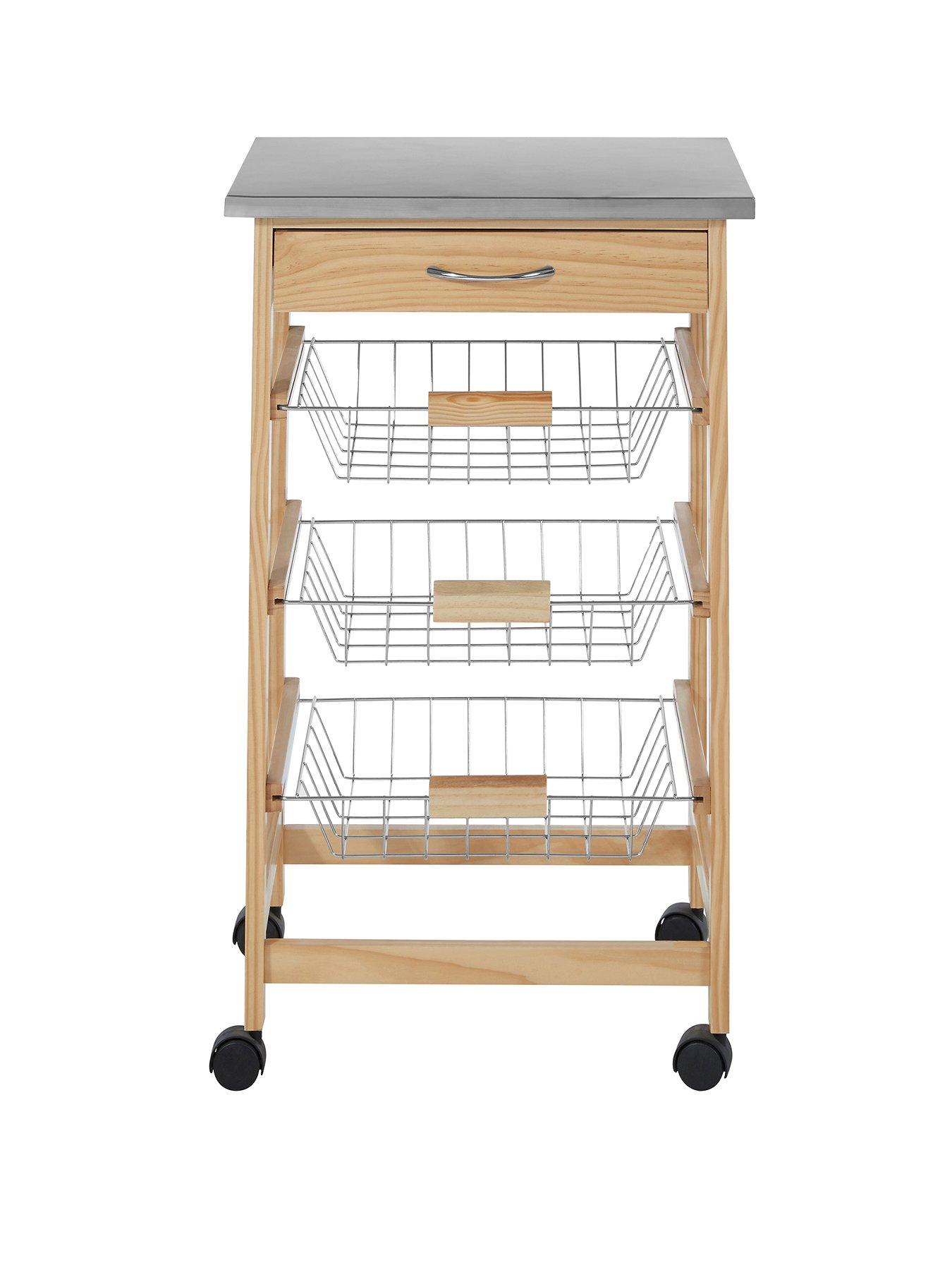 Interiors By Premier Harlow Glenn Kitchen Trolley With Wire Baskets | Very