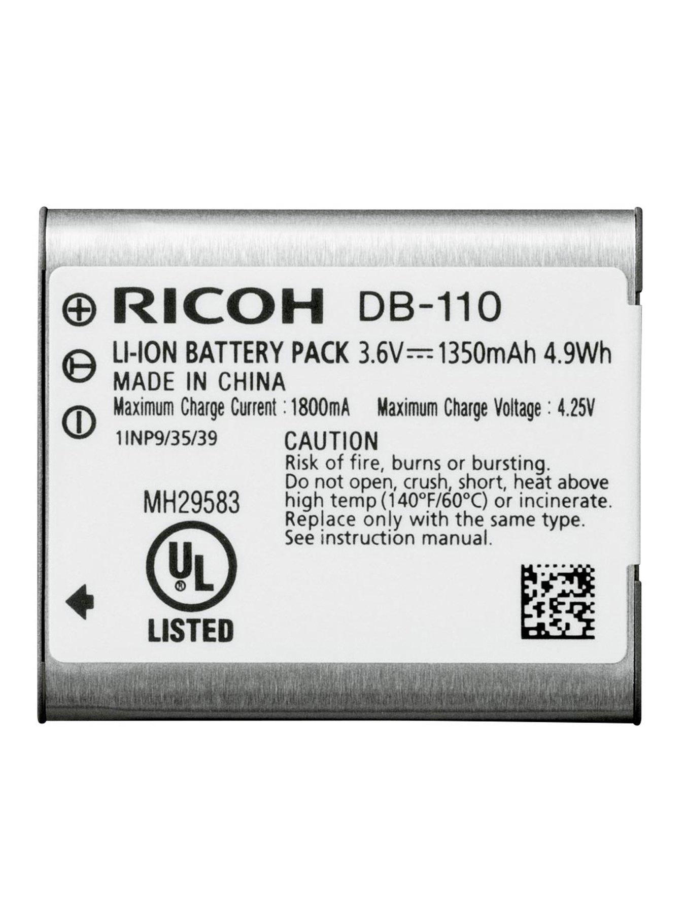 RICOH DB-110 Li-ion Rechargeable Battery for Theta X WG-6 GRIII G-900 ...