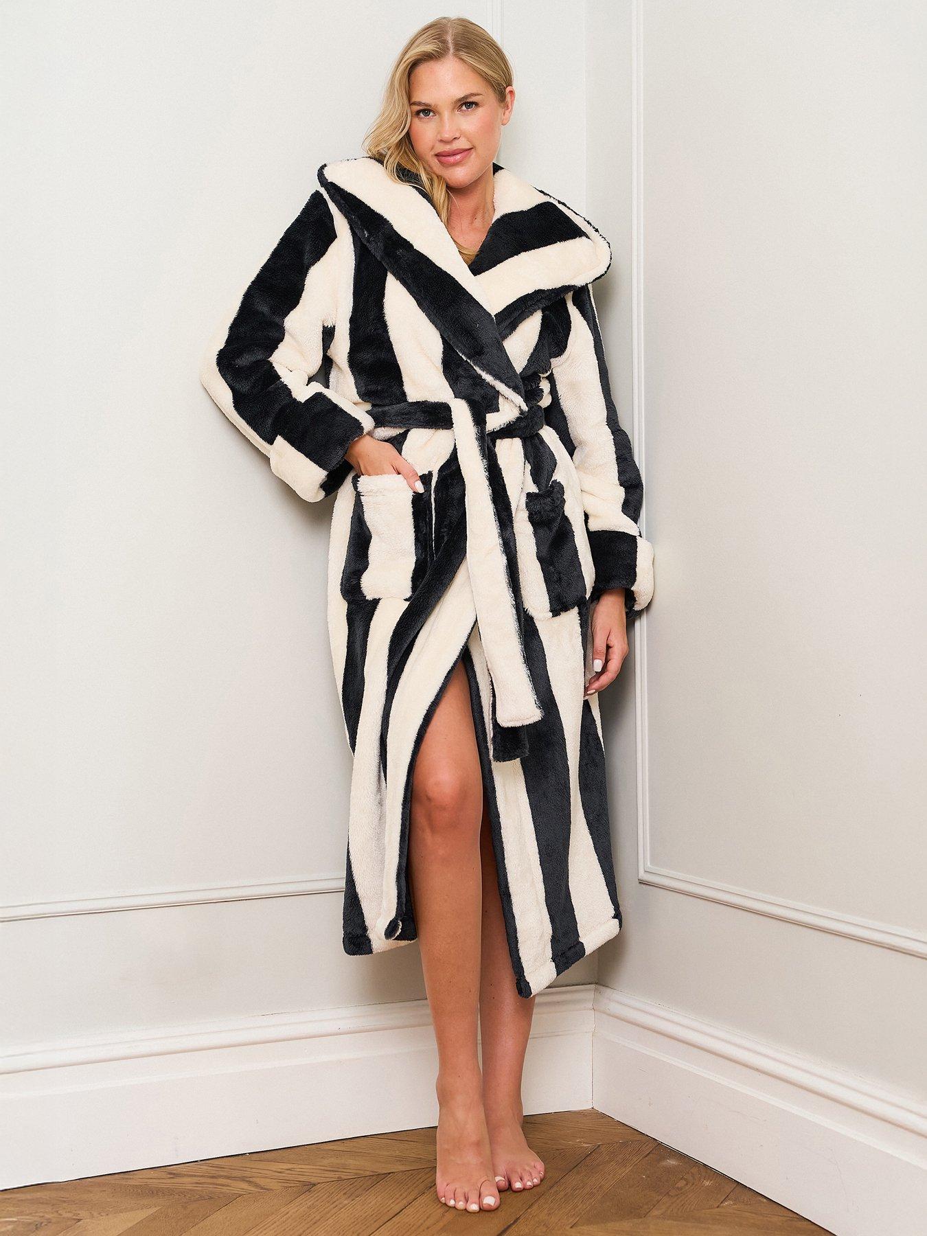 Jim Jam The Label Two Tone Robe - Black | Very