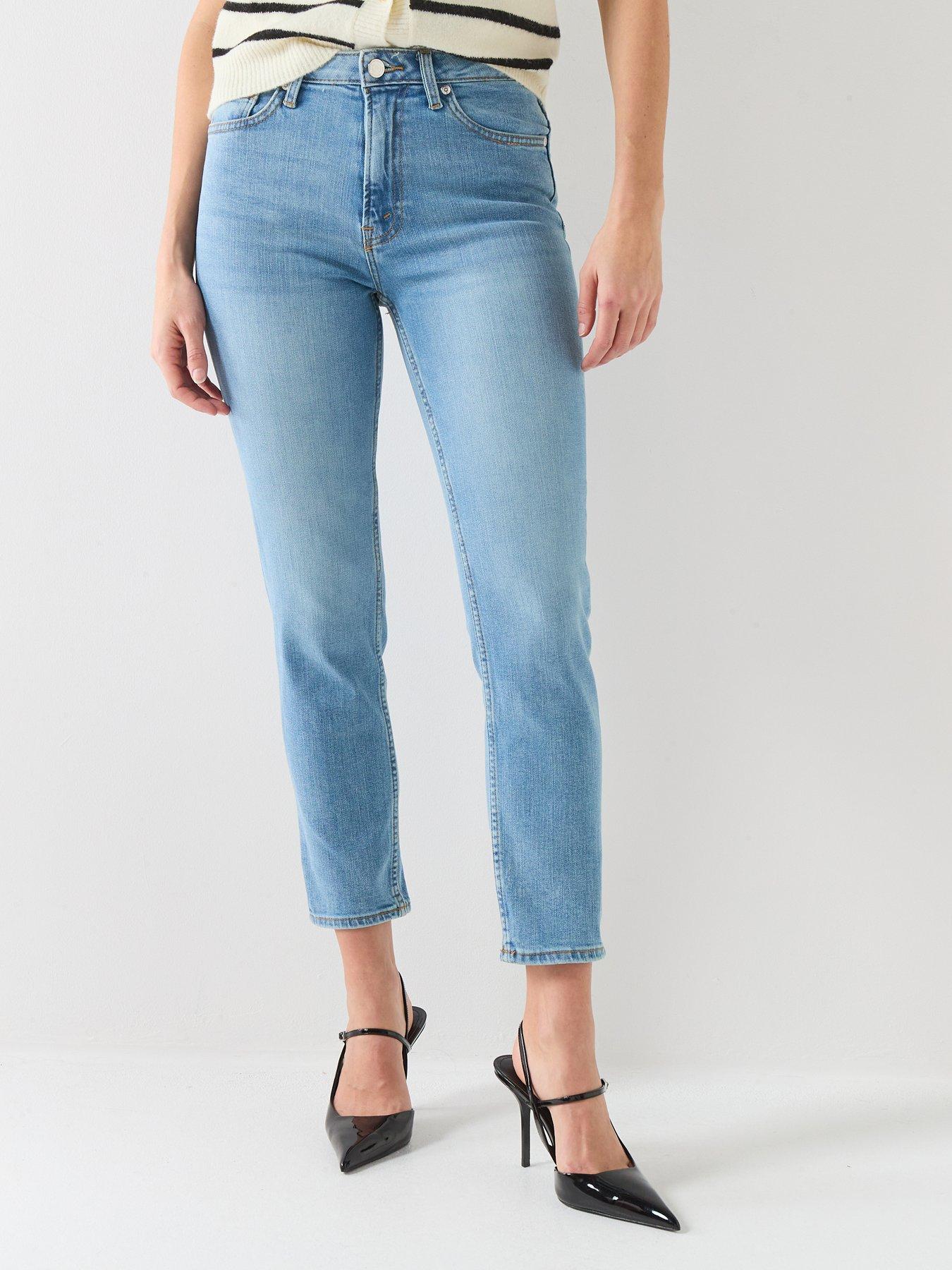 River Island High Rise Ankle Slim Leo Jeans - Blue | Very