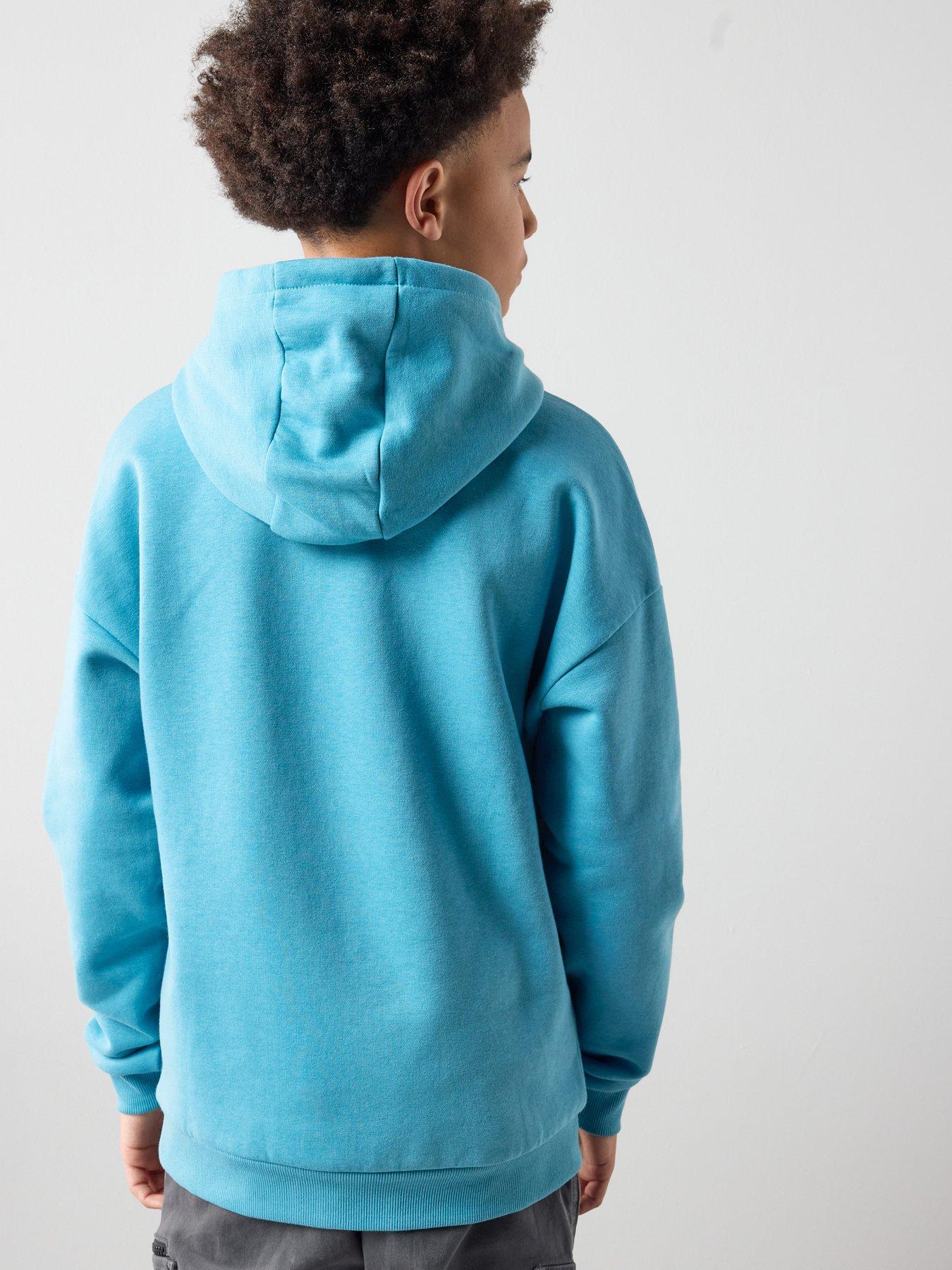 The Very Collection Boys Drop Shoulder Slogan Hoodie - Blue | Very