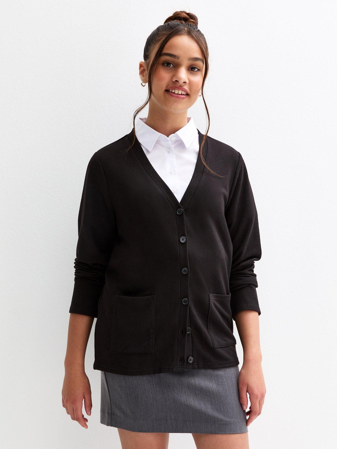 New Look 915 Girls Longline School Cardigan - Black | Very