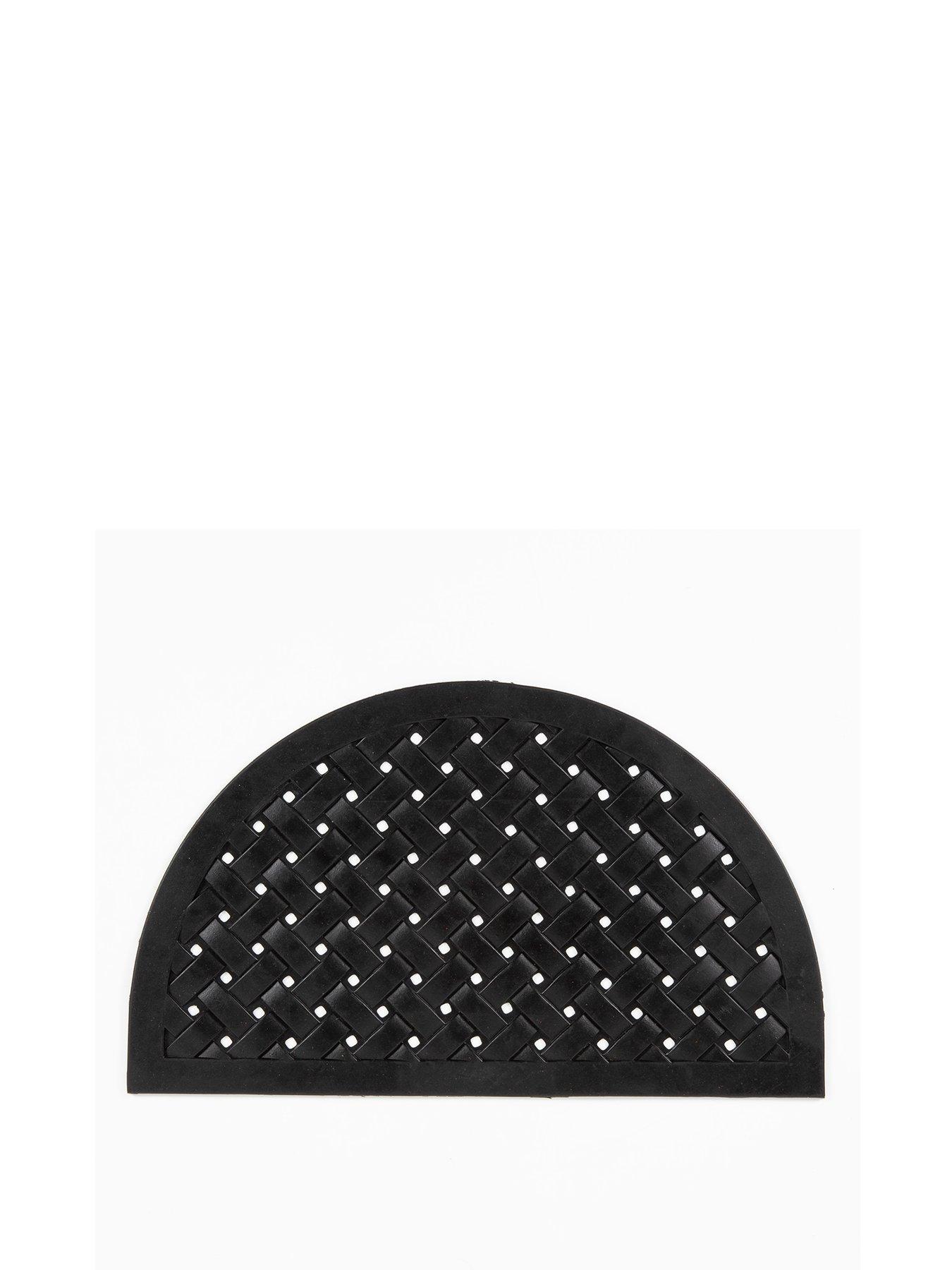 ARTHOUSE Reddish Half Moon Rubber Lattice Black Doormat 45x75cm | Very