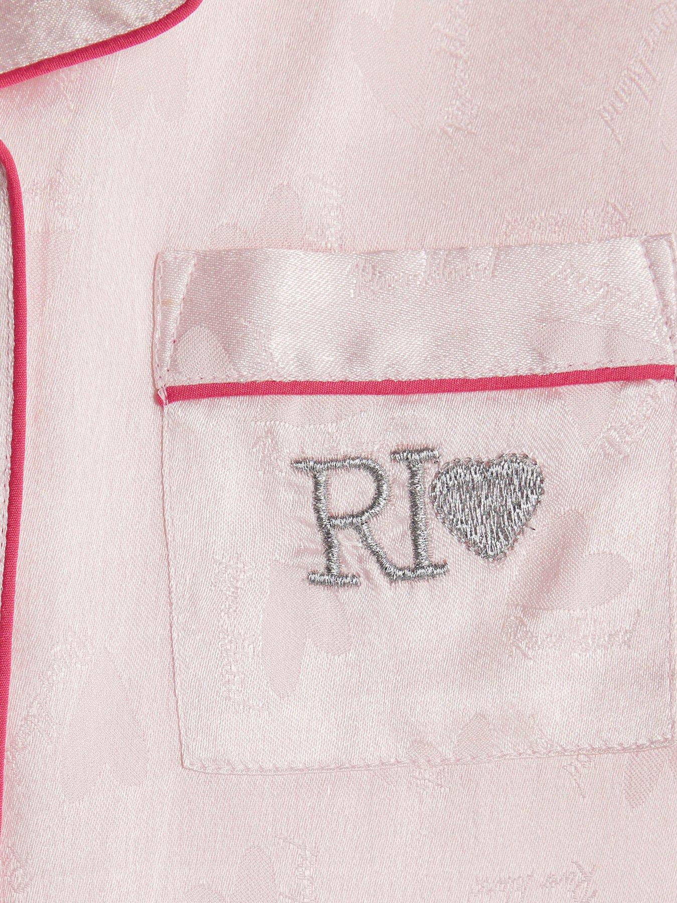 River Island Mini Girls Fur Cuff Satin Pyjamas - Pink | Very