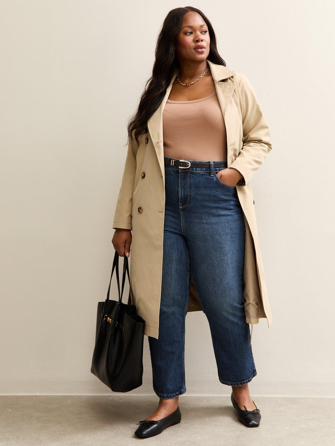 New Look Curves Straight Leg Jeans - Dark Blue | Very
