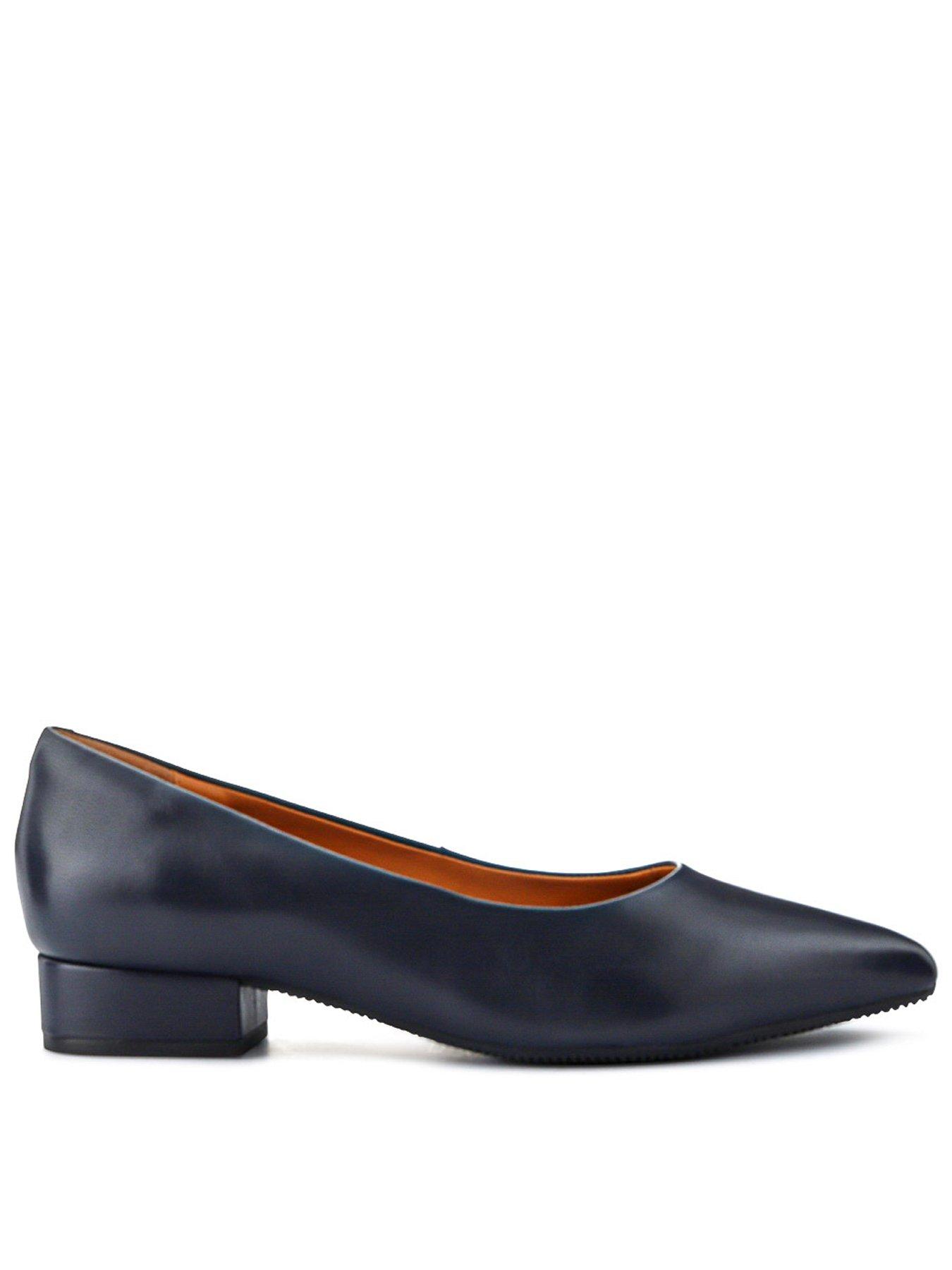 Jones Bootmaker Sunstone Wide Fit Heeled Pump - Navy | Very