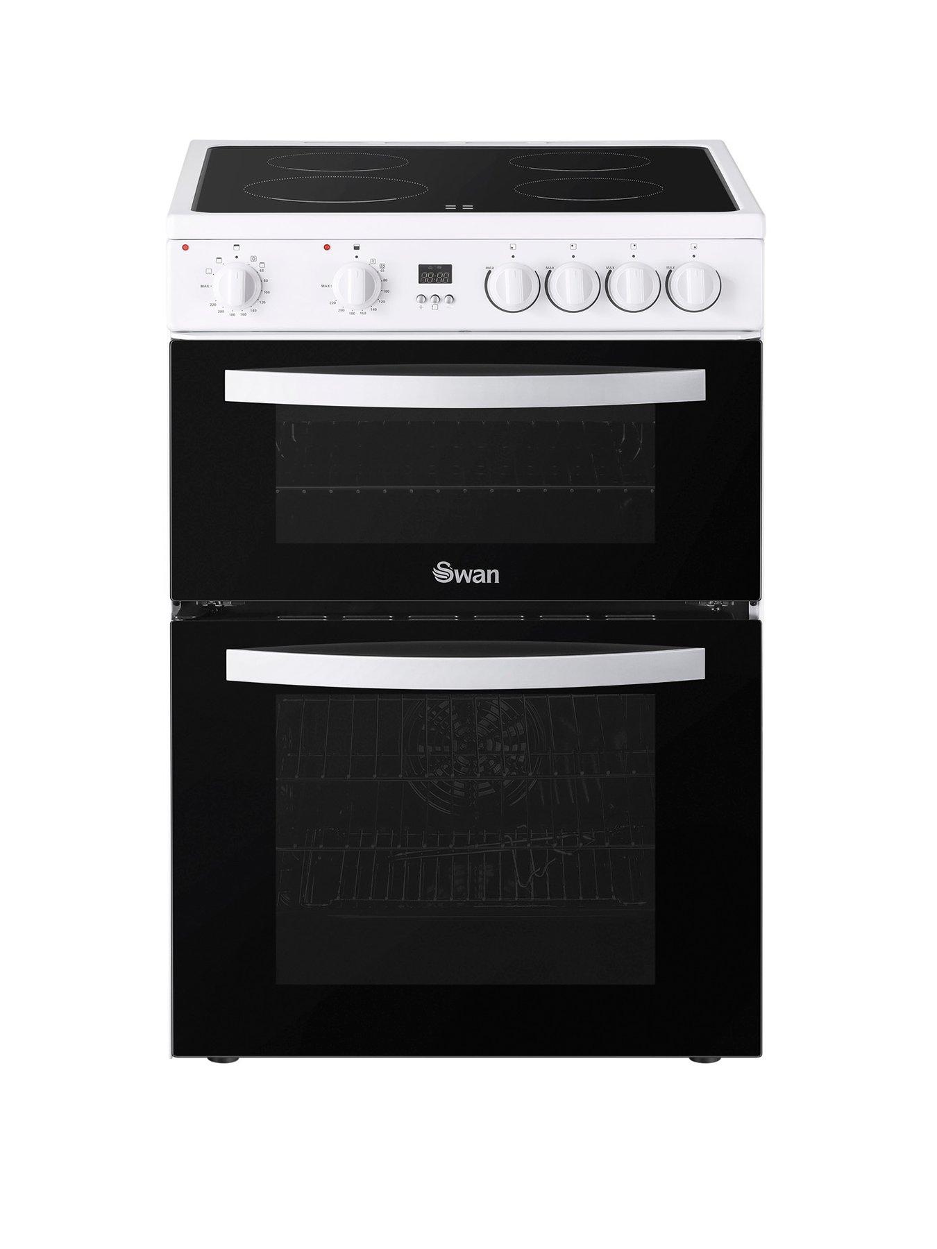 Swan SX16730W 60cm Electric Double Oven Ceramic Hob Cooker - White | Very