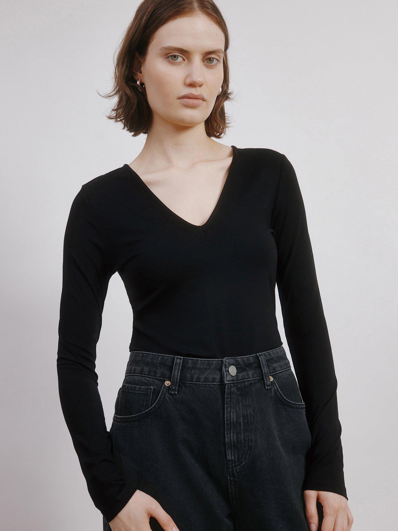 Albaray Deep V Neck Top - Black | Very