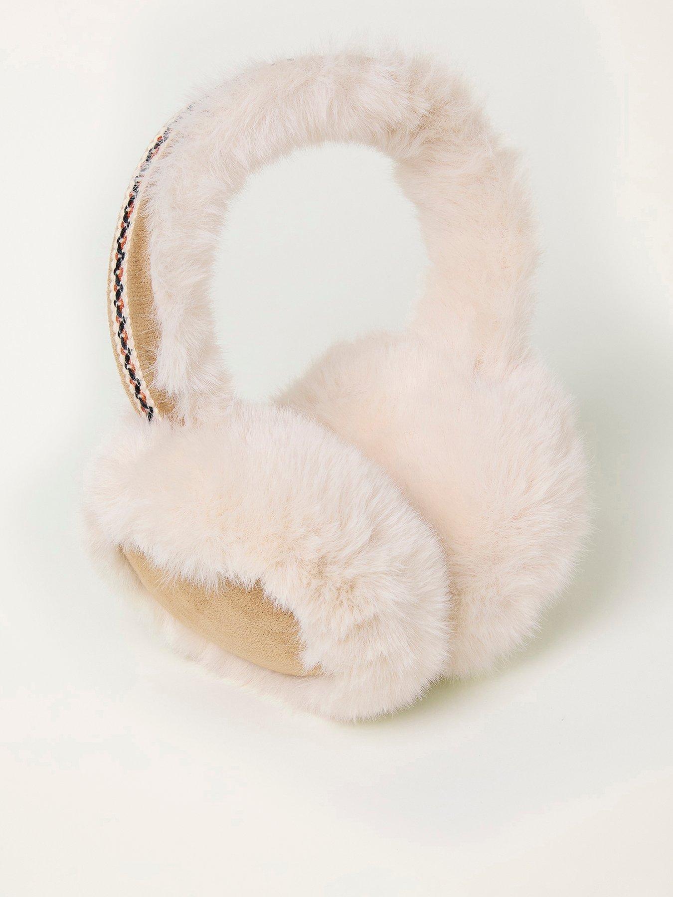 FatFace Fluffy Earmuffs - Tan Brown | Very