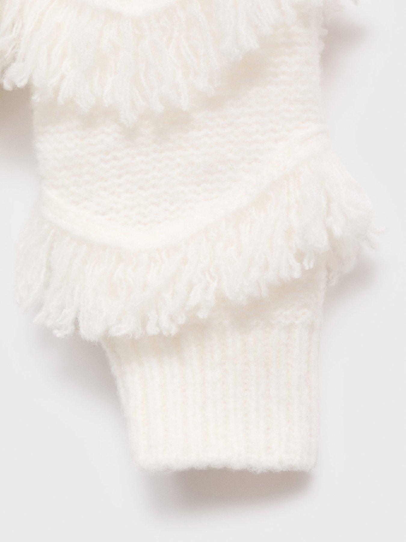 Mango Girls Fringe Knitted Jumper - Light Cream | Very