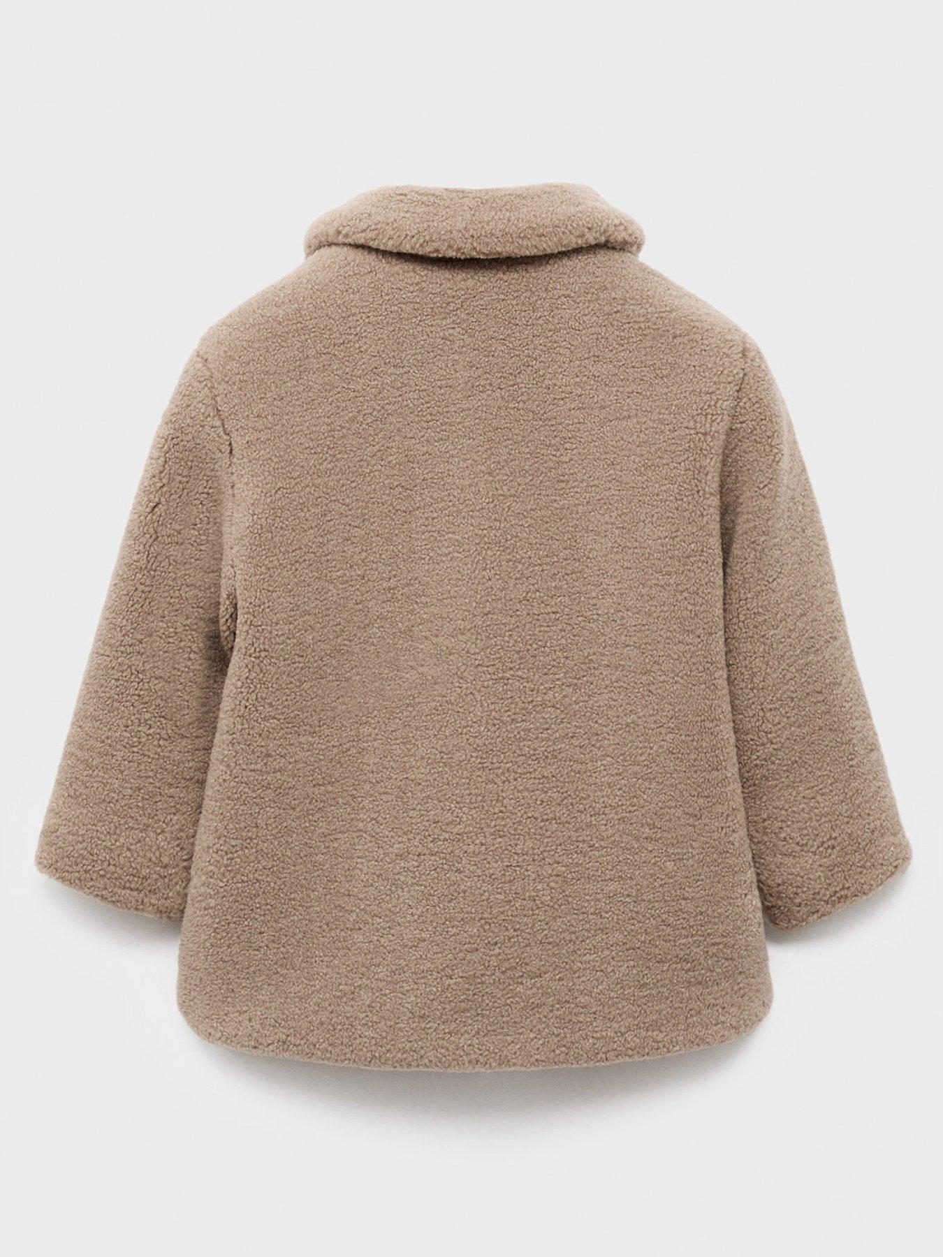 Mango Younger Girls Borg Coat - Grey | Very