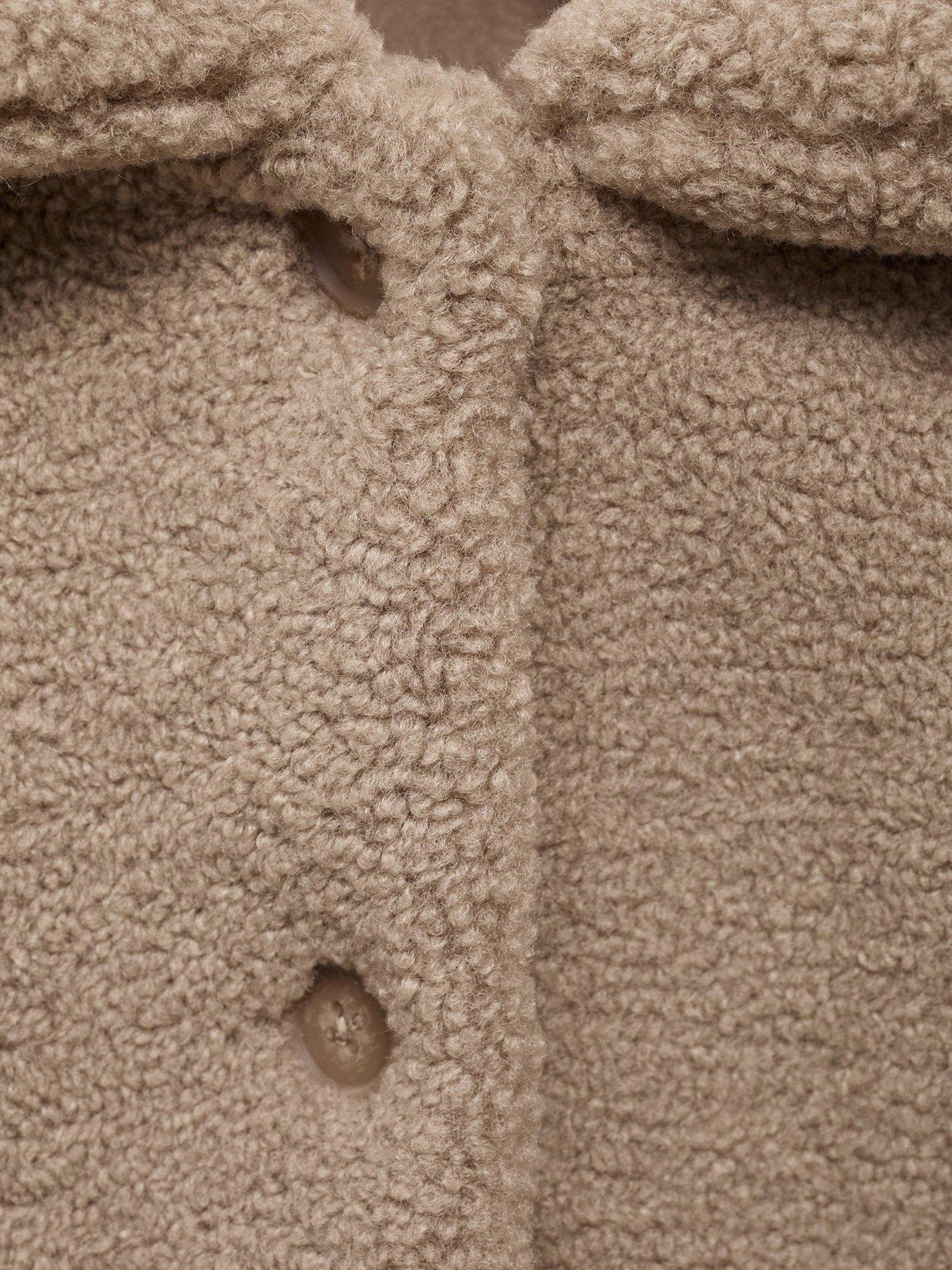 Mango Younger Girls Borg Coat - Grey | Very