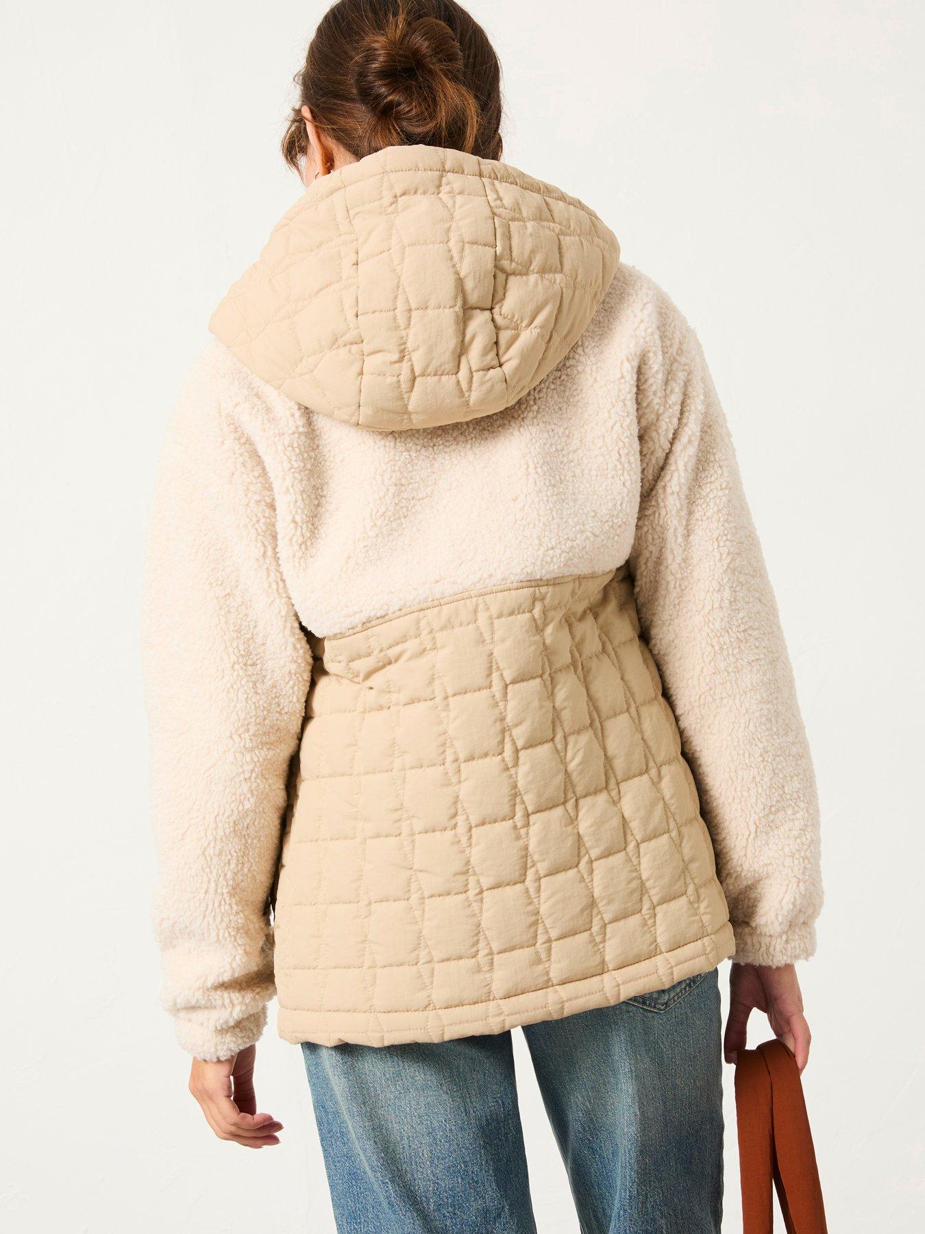 FatFace Fleece Coat - Honey/Ivory | Very