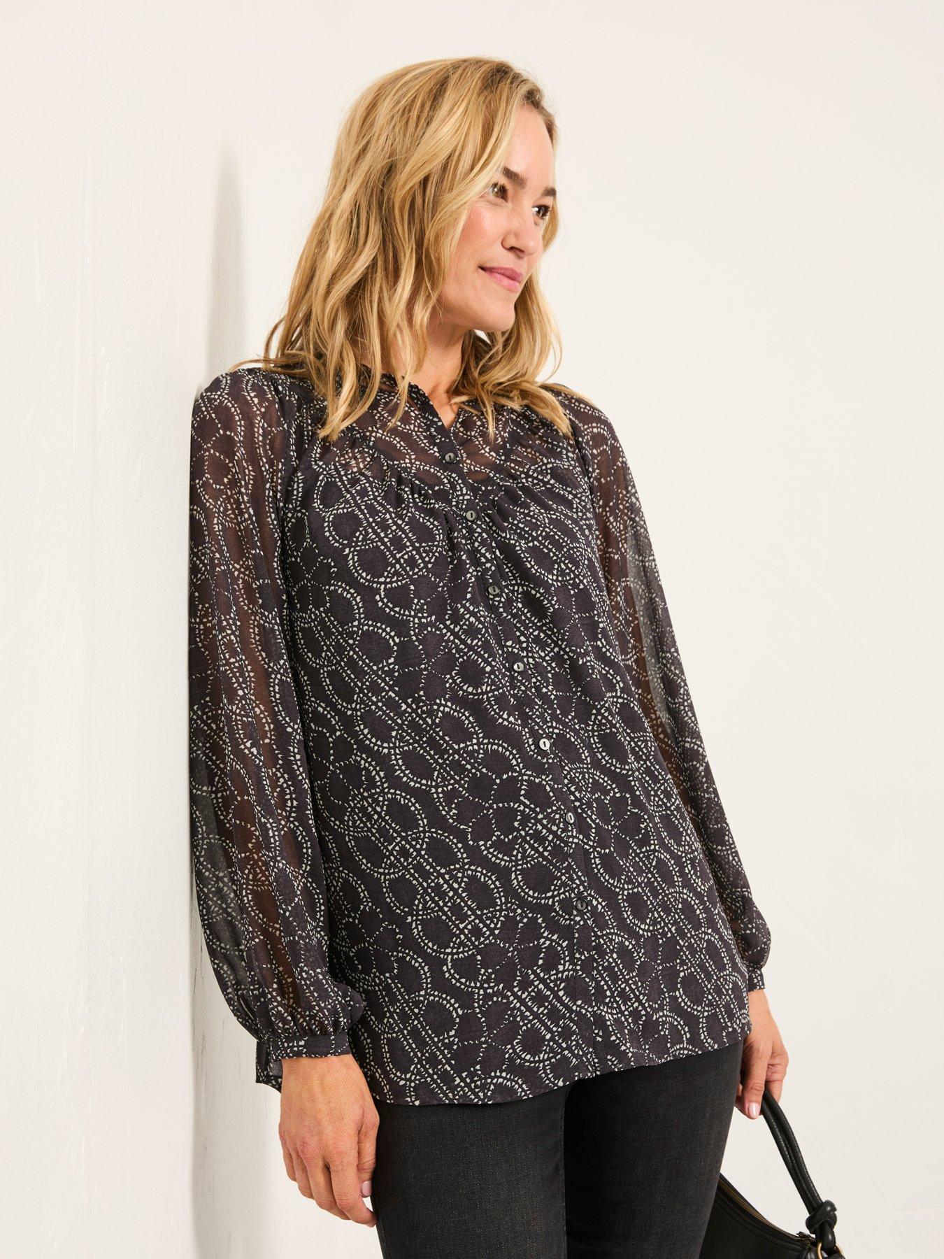 FatFace Pamala Floral Blouse - Graphite Grey | Very