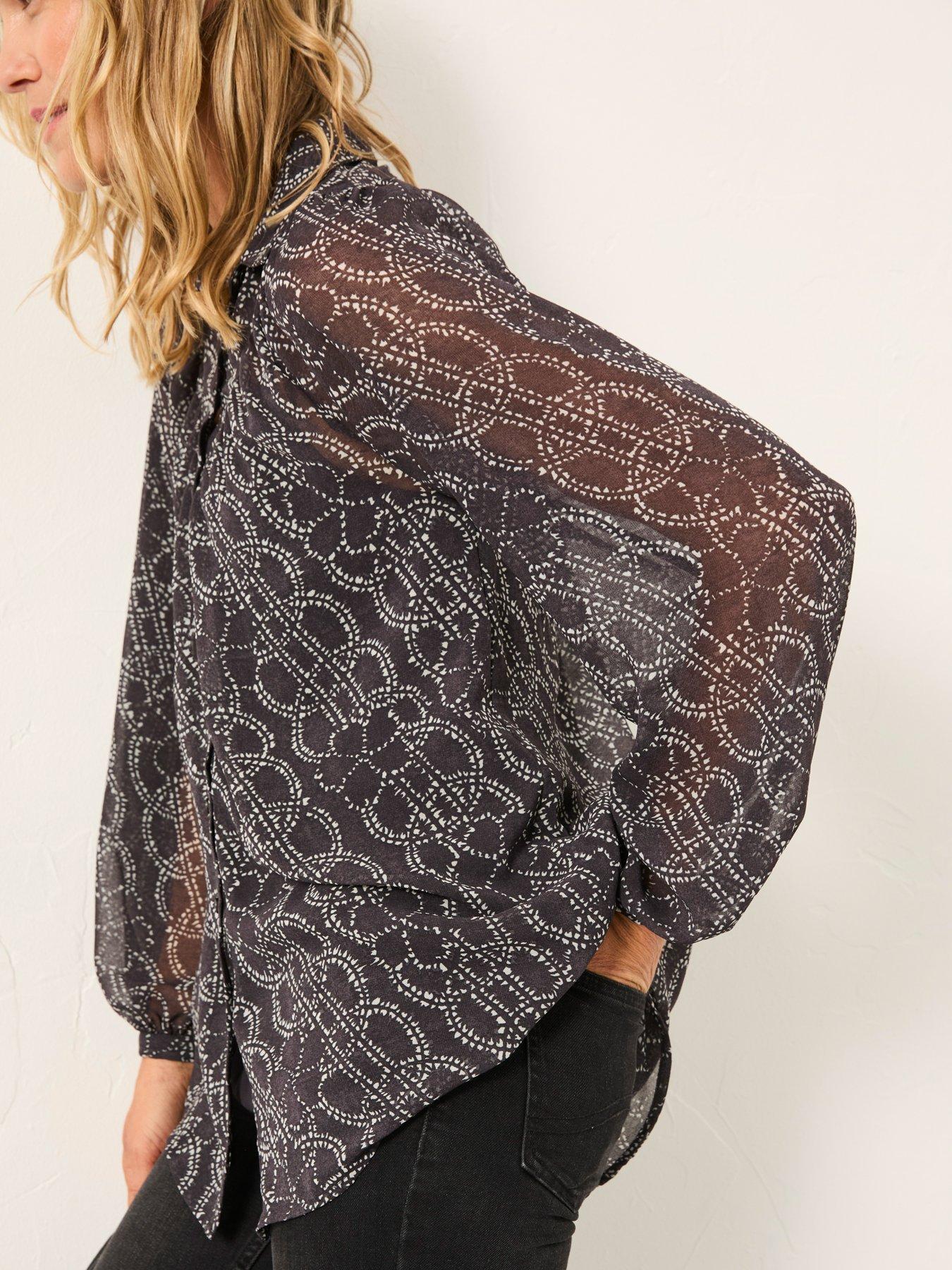 FatFace Pamala Floral Blouse - Graphite Grey | Very