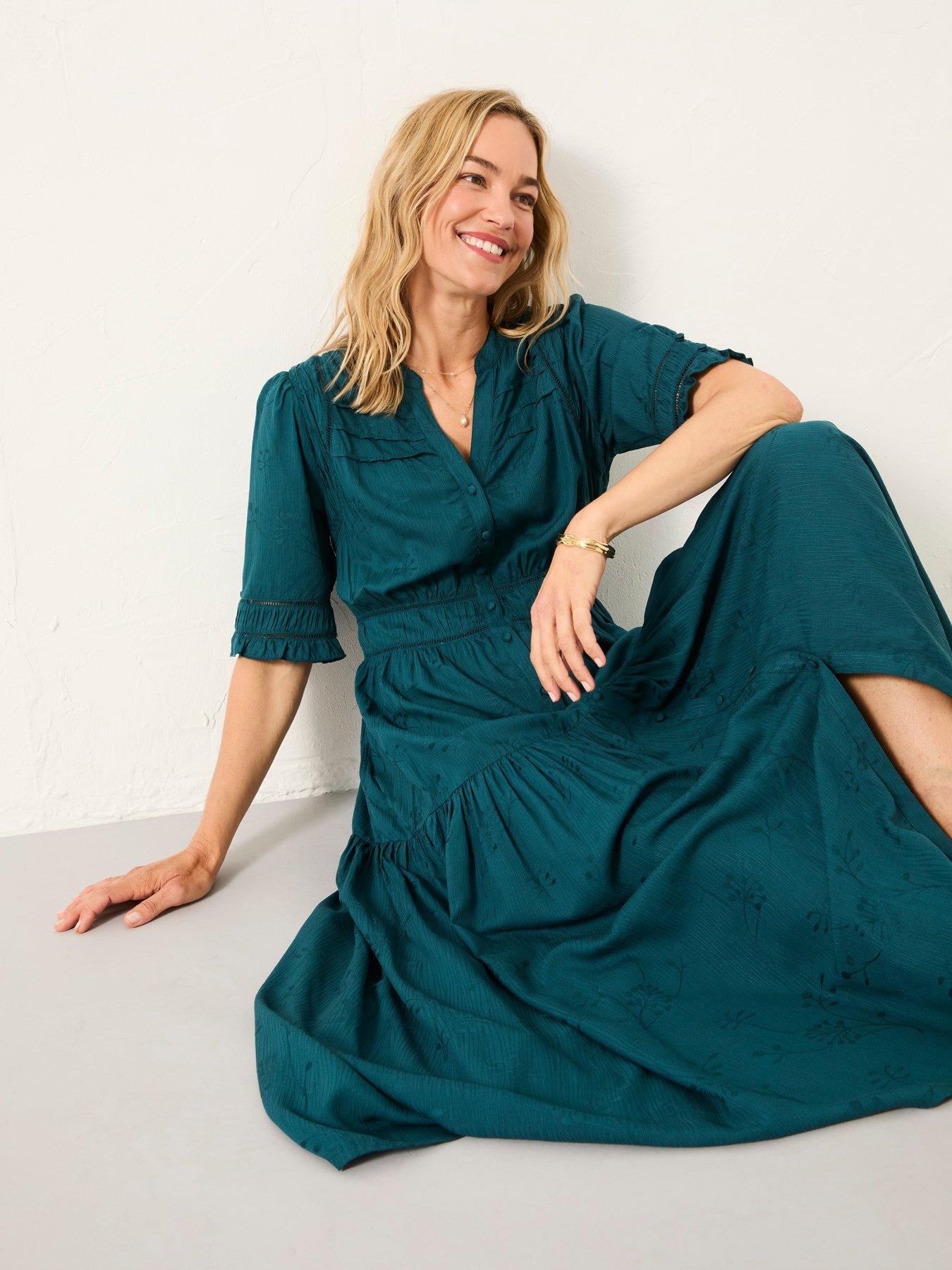 FatFace Elsie Midi Dress - Blue | Very